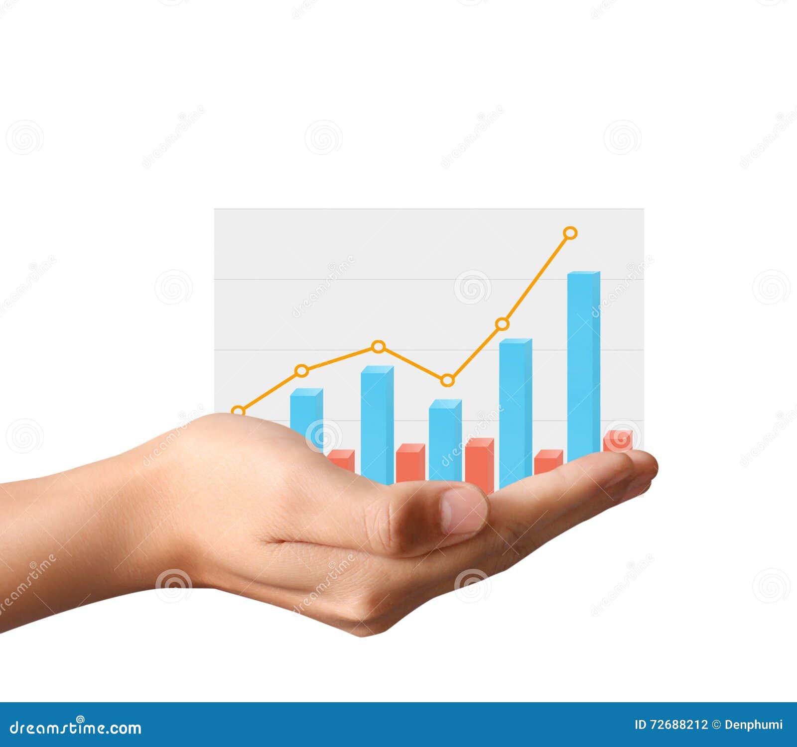 Financial Chart Symbols Coming from Hand Stock Photo - Image of ...