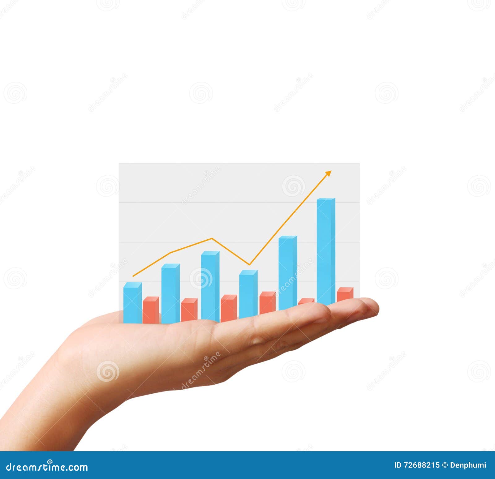 Financial Chart Symbols Coming from Hand Stock Image - Image of data ...