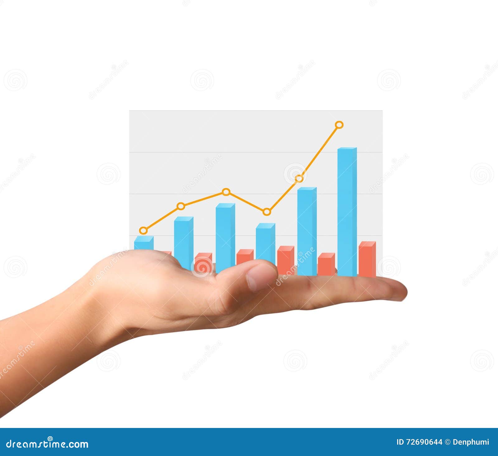 Financial Chart Symbols Coming from Hand Stock Photo - Image of ...