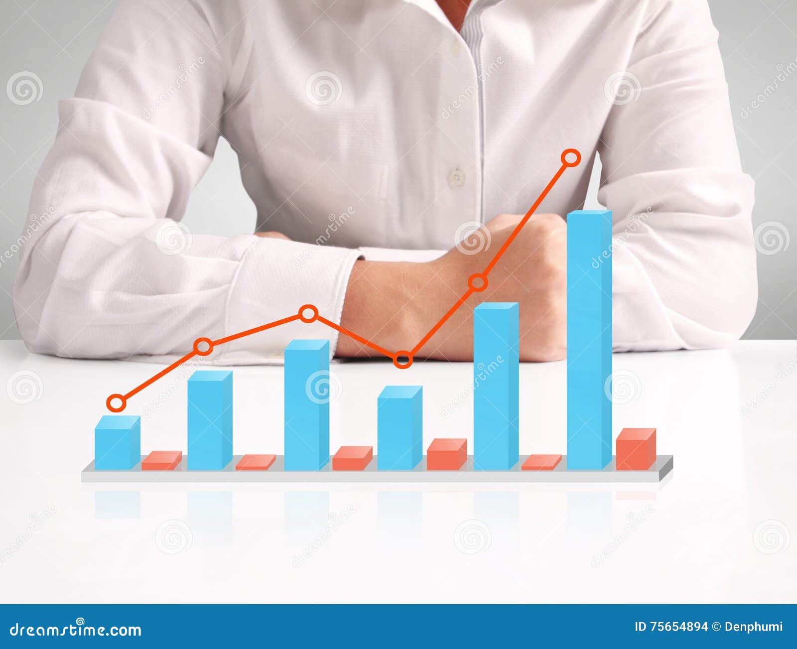 Financial Chart Symbols Coming from Hand Stock Photo - Image of company ...