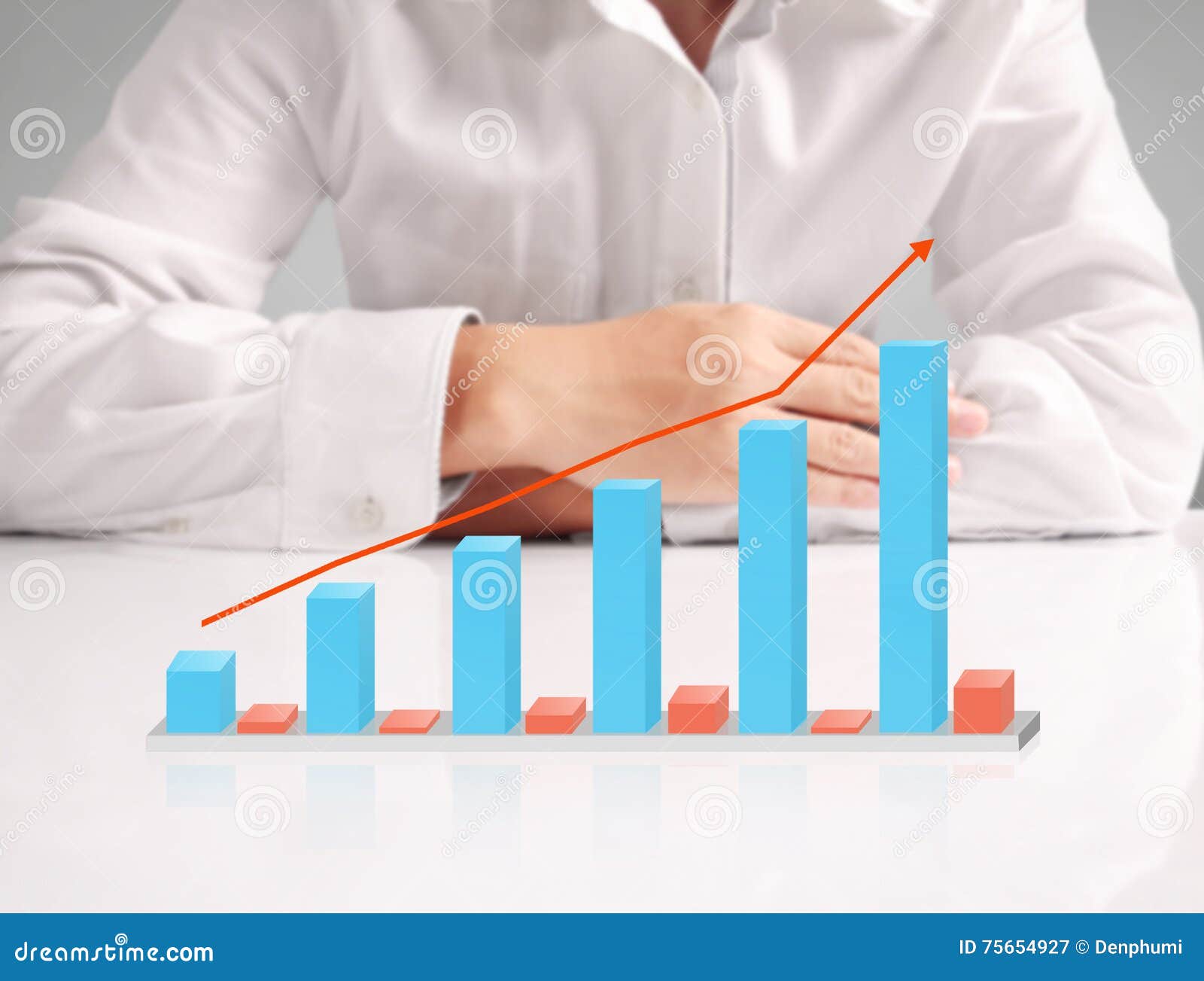 Financial Chart Symbols Coming from Hand Stock Image - Image of design ...