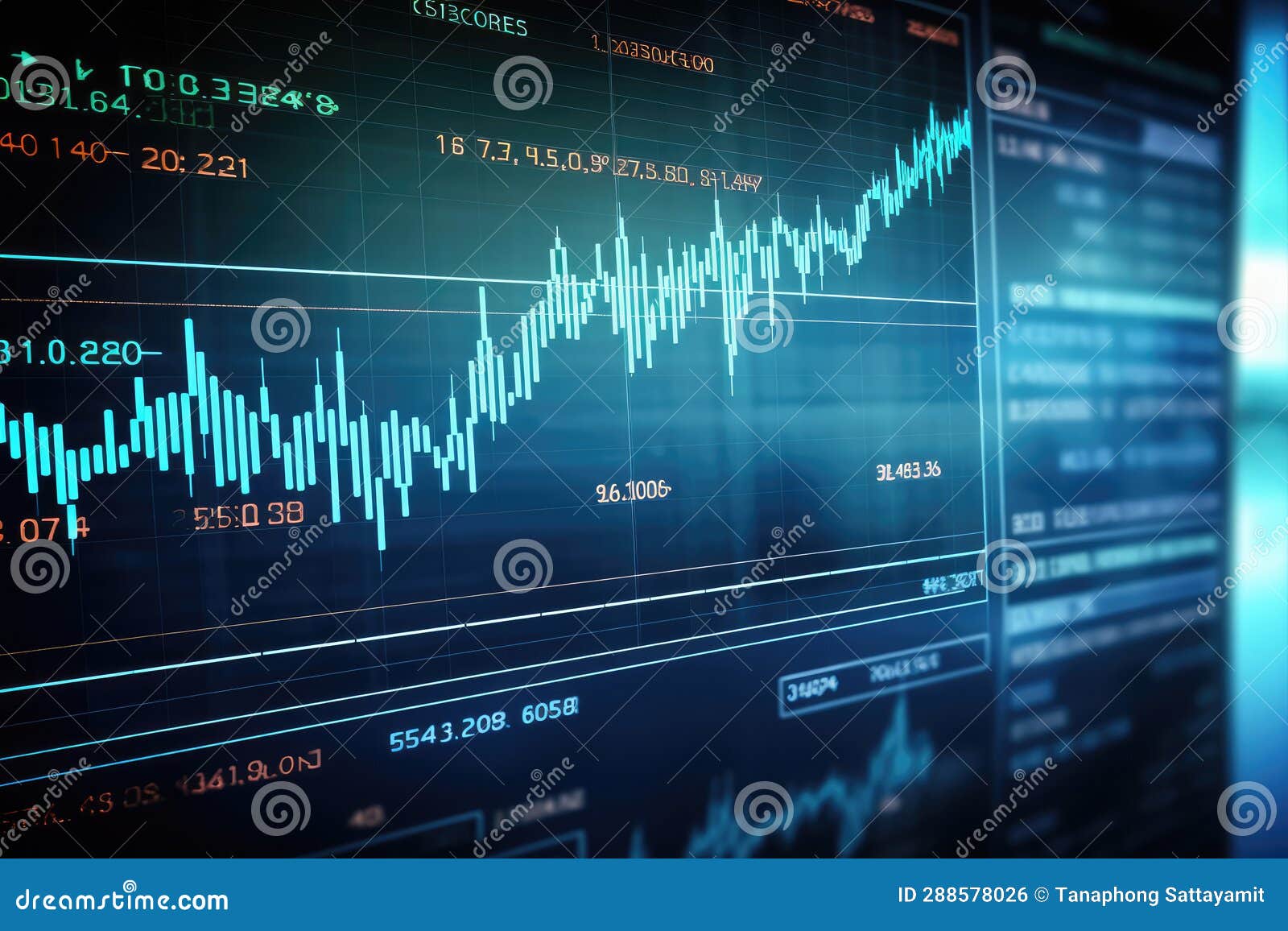 Financial Chart on Technology Abstract Background Represent Stock ...