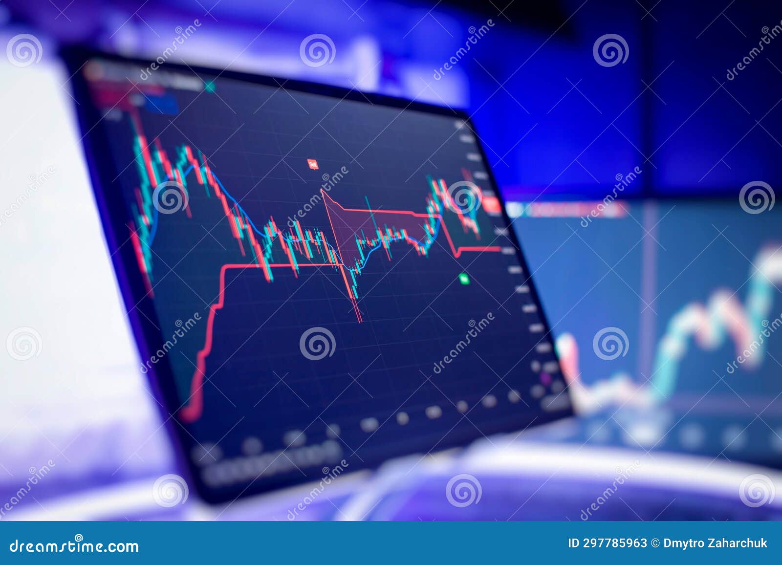 Financial Chart with Up Trend Line Graph. Wealth Management with Risk ...