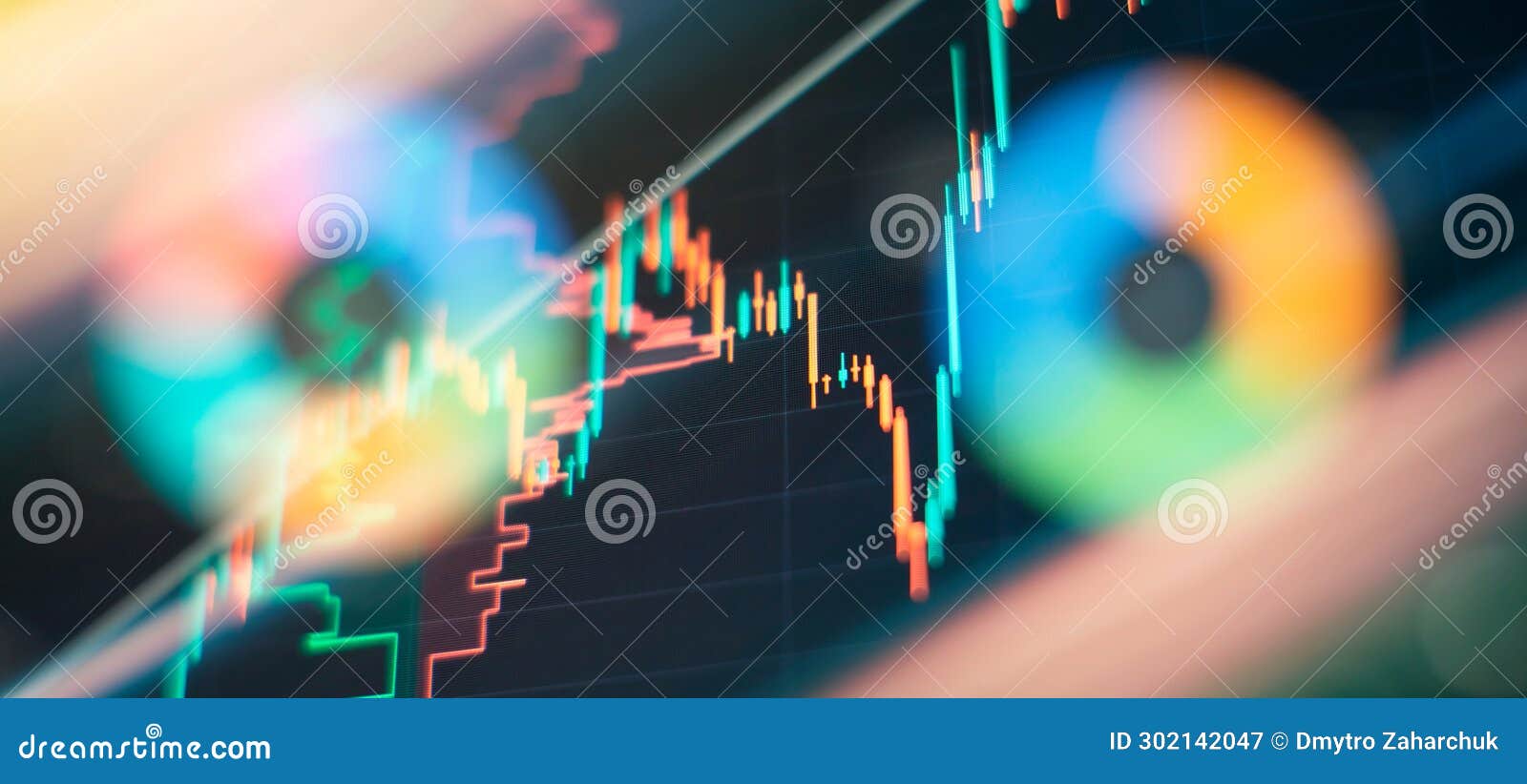 Financial Chart with Up Trend Line Graph. Wealth Management with Risk ...