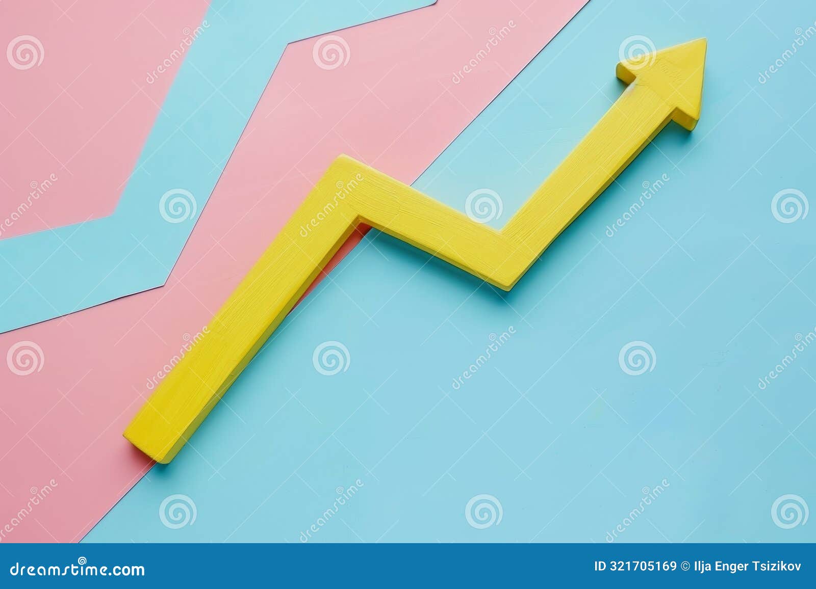 Financial Chart with Uptrend Line Graph on Pastel Colored Background ...