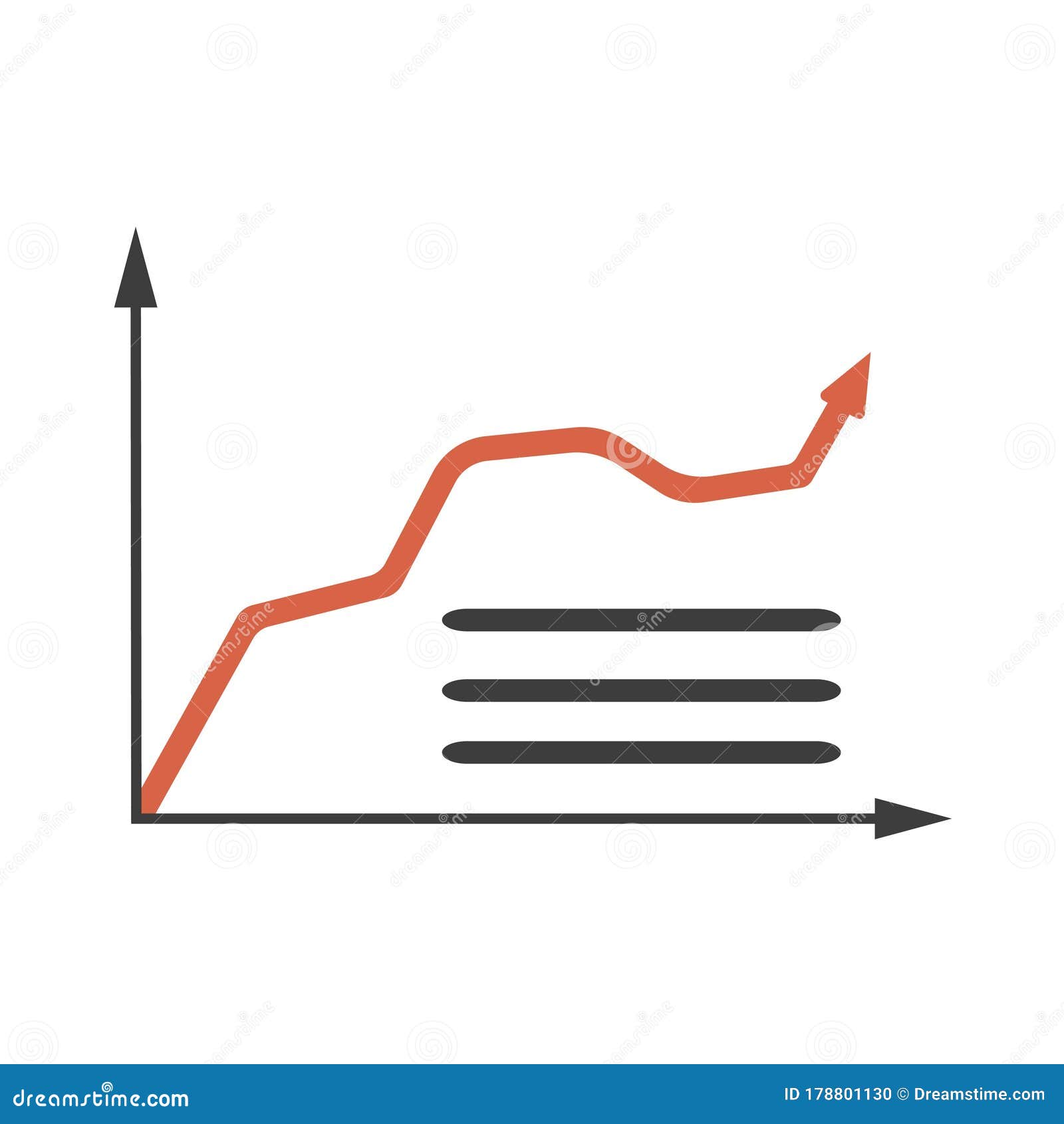 Financial Chart on White Background. Vector Illustration in Trendy Flat ...
