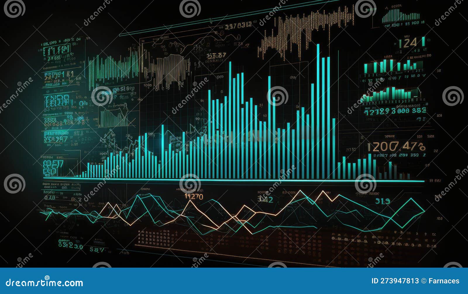 Financial Charts Illustration Stock Illustration - Illustration of ...