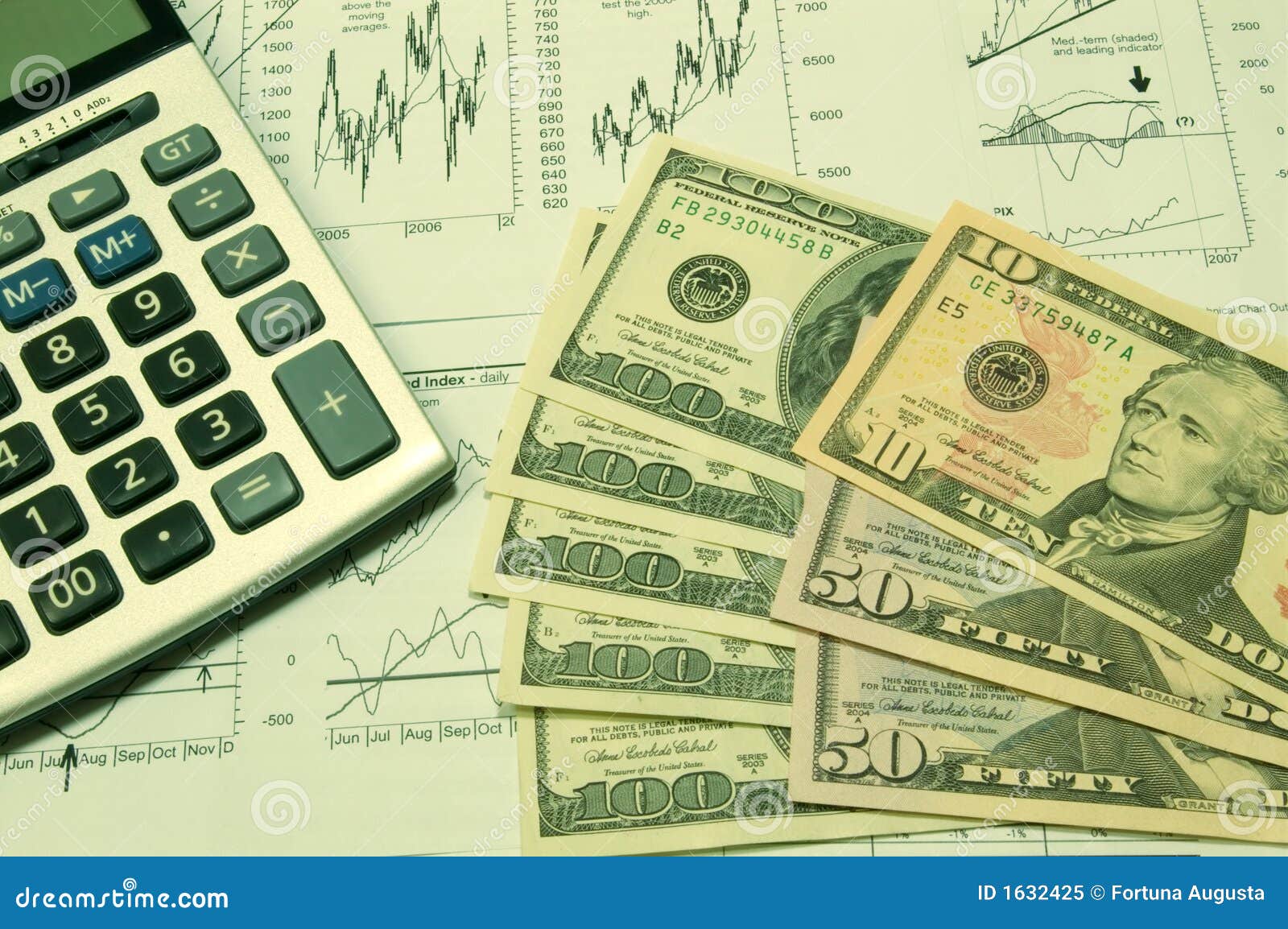 Financial Charts and US Dollar #2 Stock Image - Image of growth ...