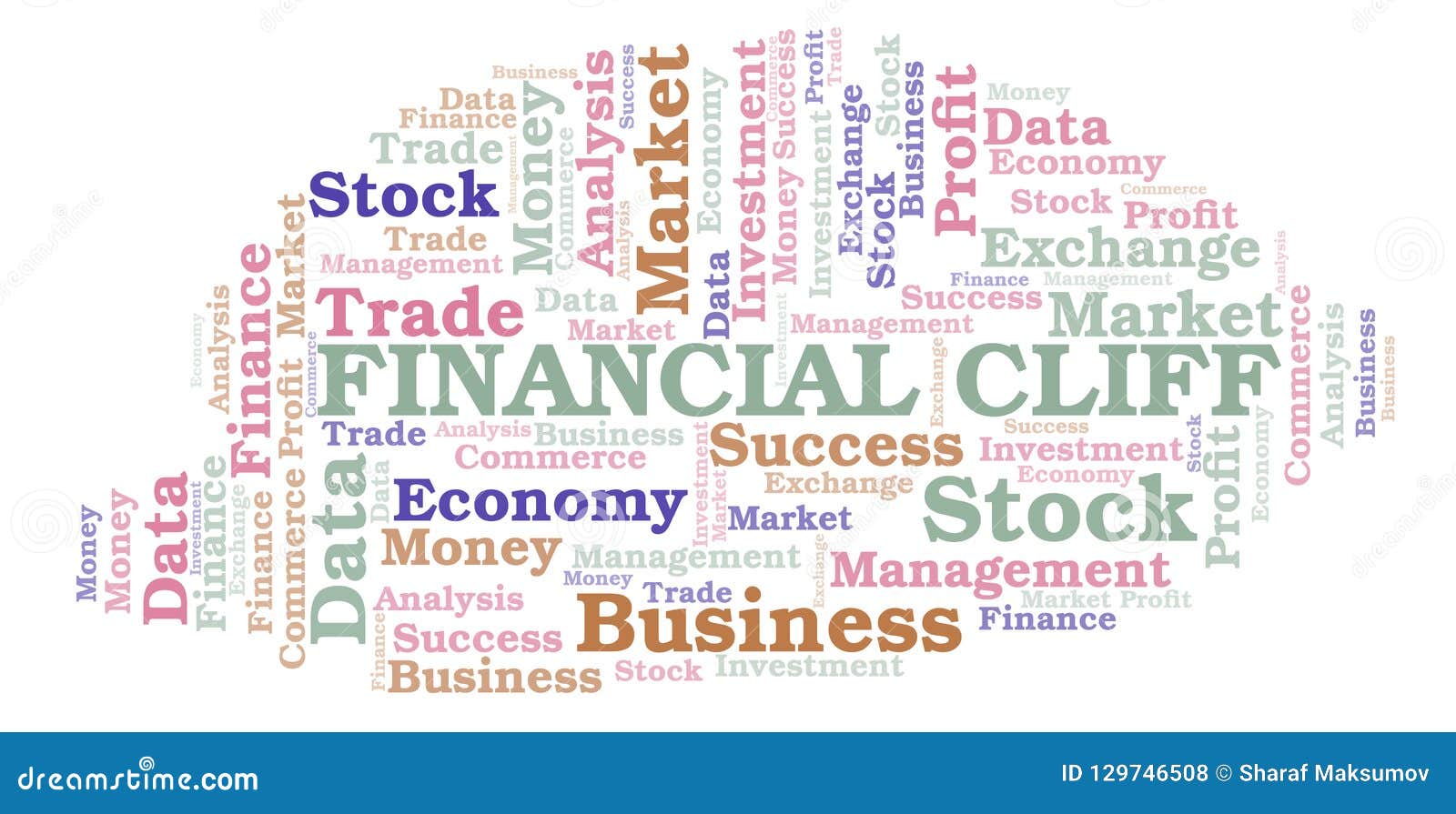 Financial Cliff Word Cloud. Stock Illustration - Illustration of ...