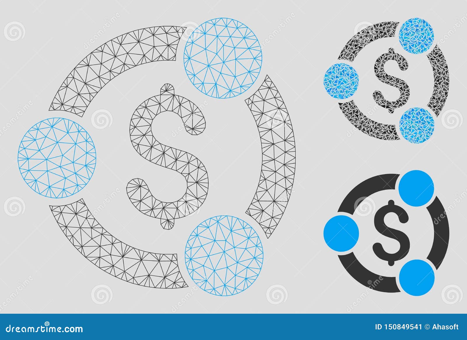 Financial Collaboration Vector Mesh Wire Frame Model and Triangle ...