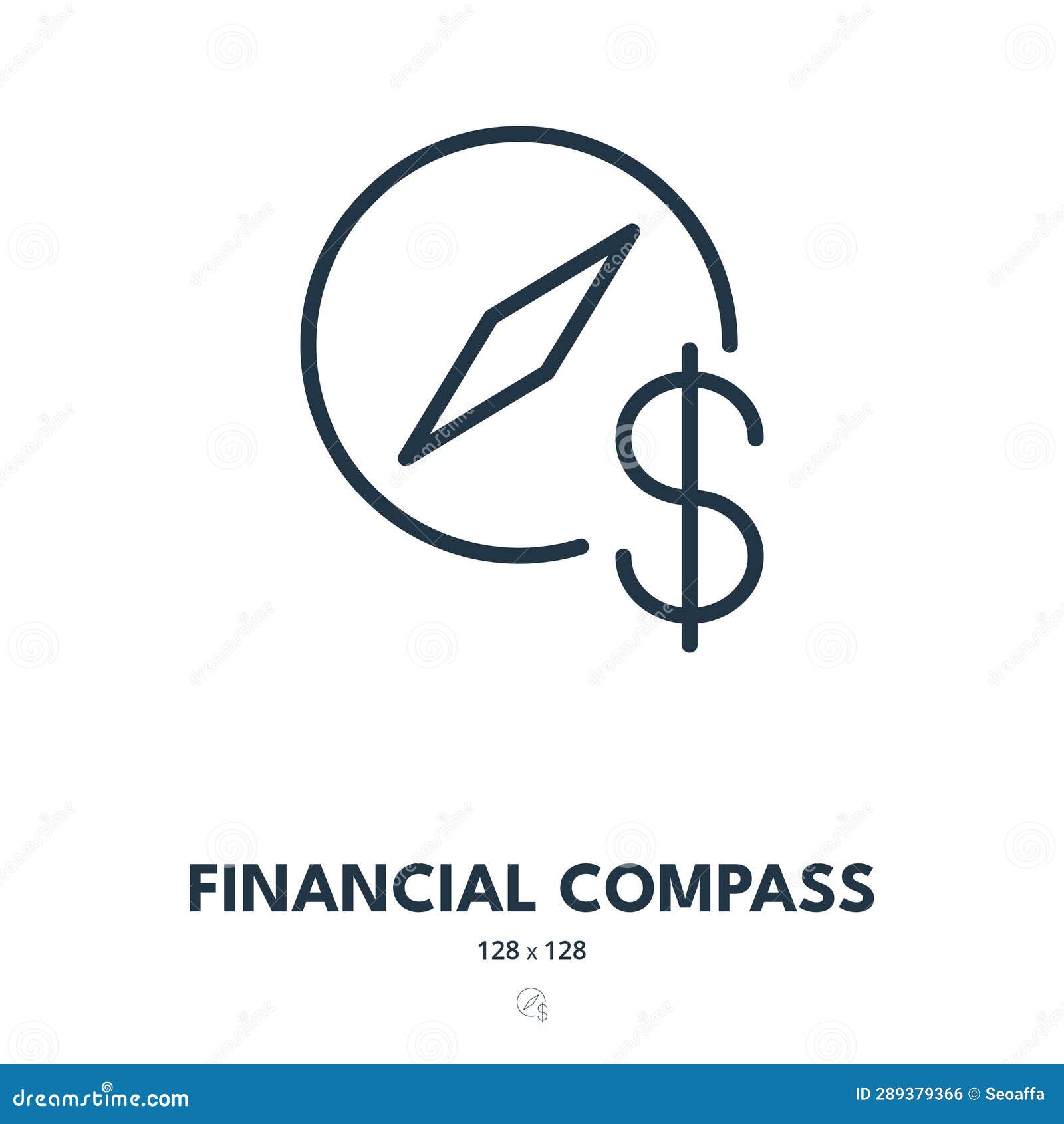 Financial Compass Icon. Finance, Vision, Growth. Editable Stroke ...
