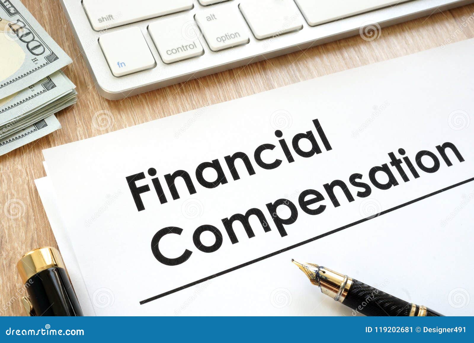 Financial Compensation Document. Stock Image - Image of legal ...