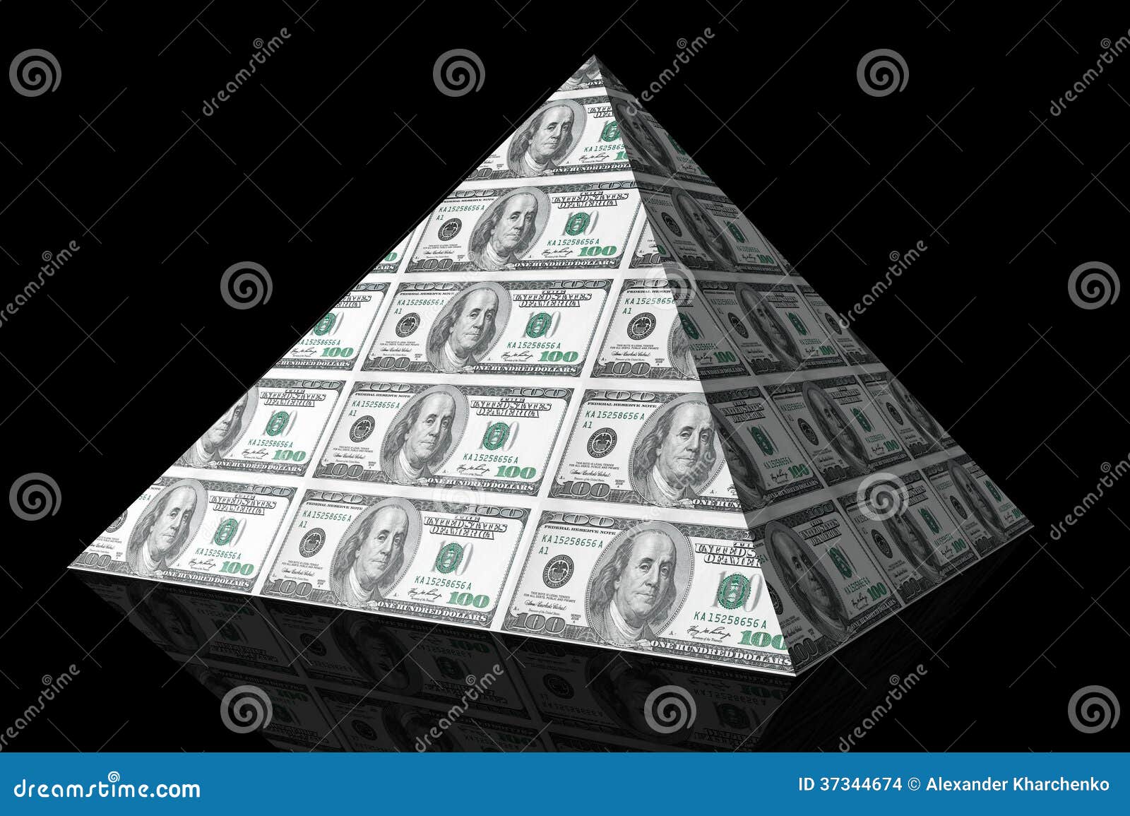 Financial Concept. Abstract Money Pyramid Stock Illustration ...