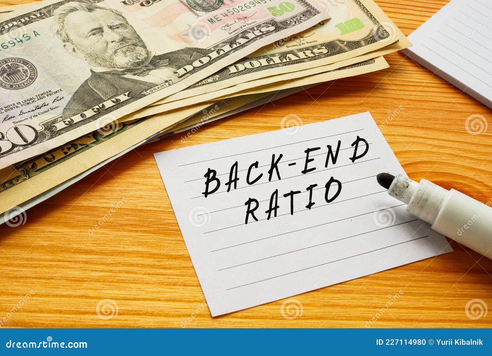 Financial Concept about BACK-END RATIO with Sign on the Piece of Paper ...