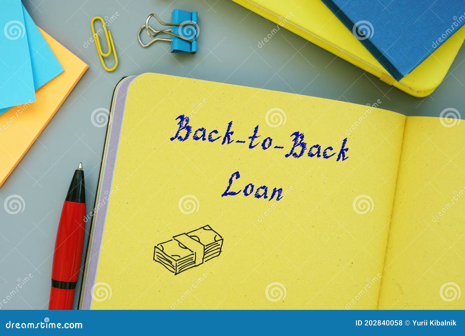Financial Concept about Back-to-Back Loan with Sign on the Sheet Stock ...