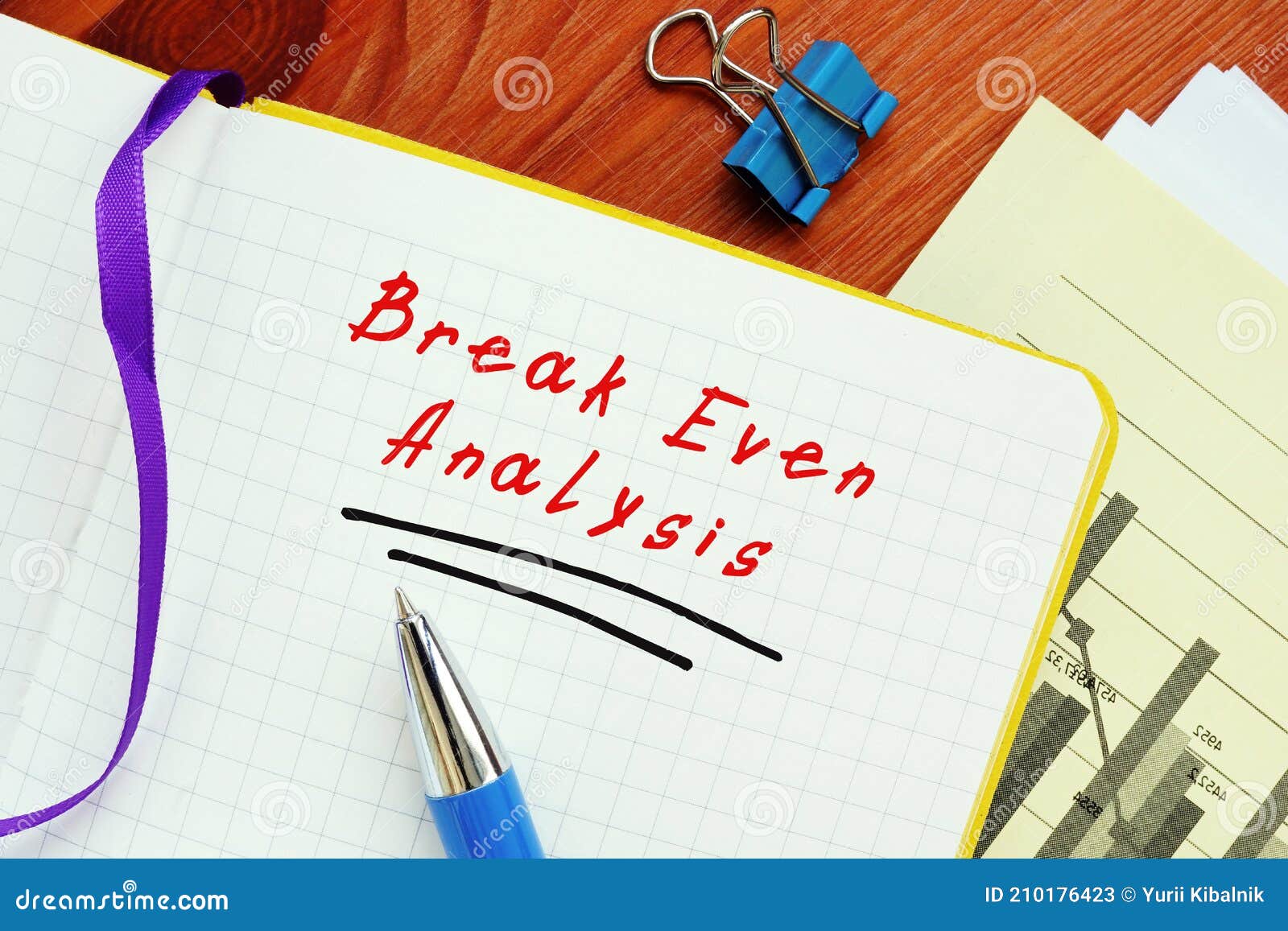 Financial Concept about Break Even Analysis with Phrase on the Page ...