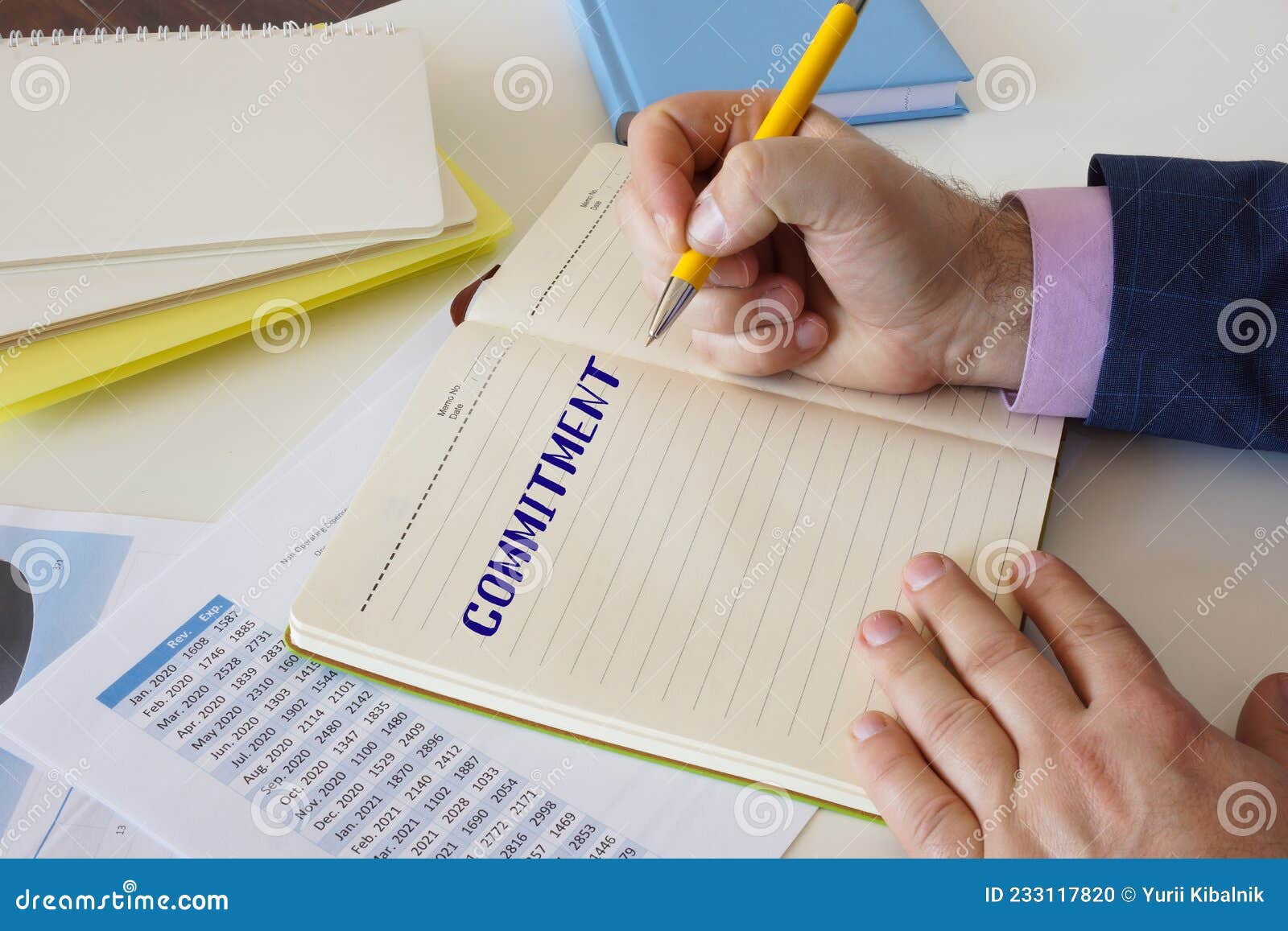 Financial Concept about COMMITMENT with Sign on the Computer Stock ...