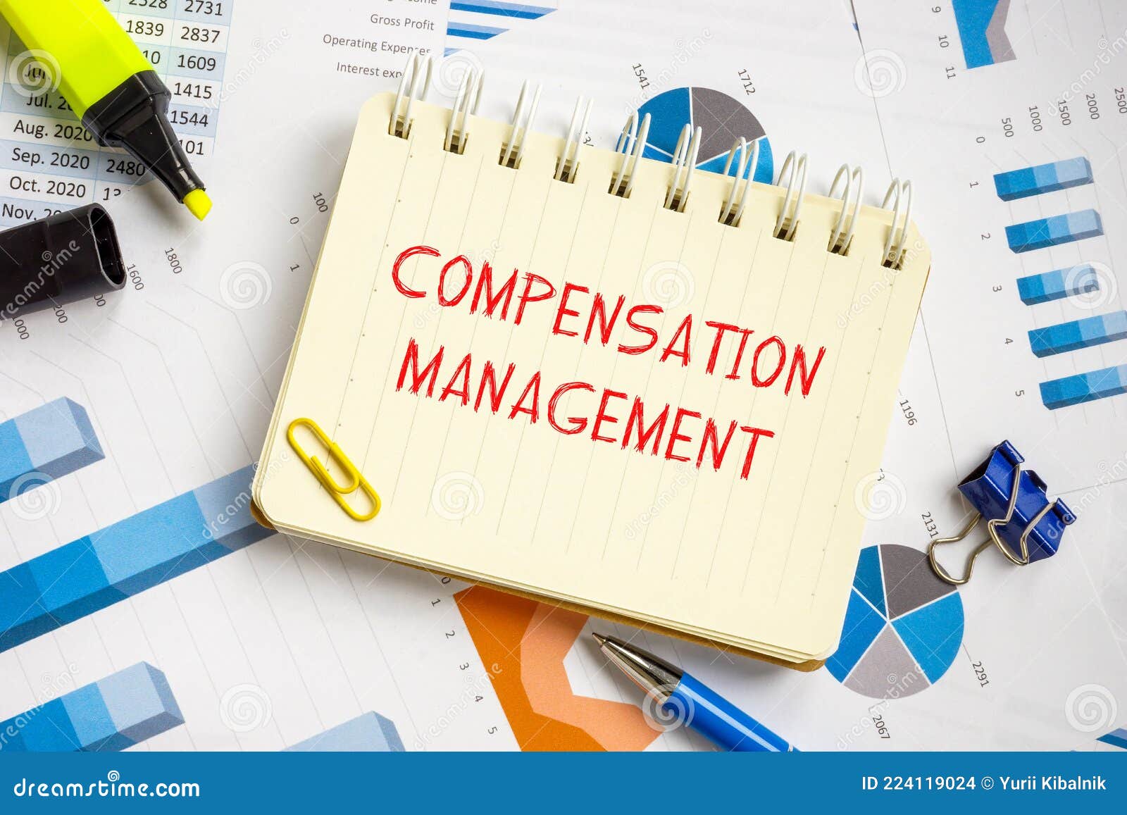 Financial Concept about Compensation Management with Sign on the Page ...