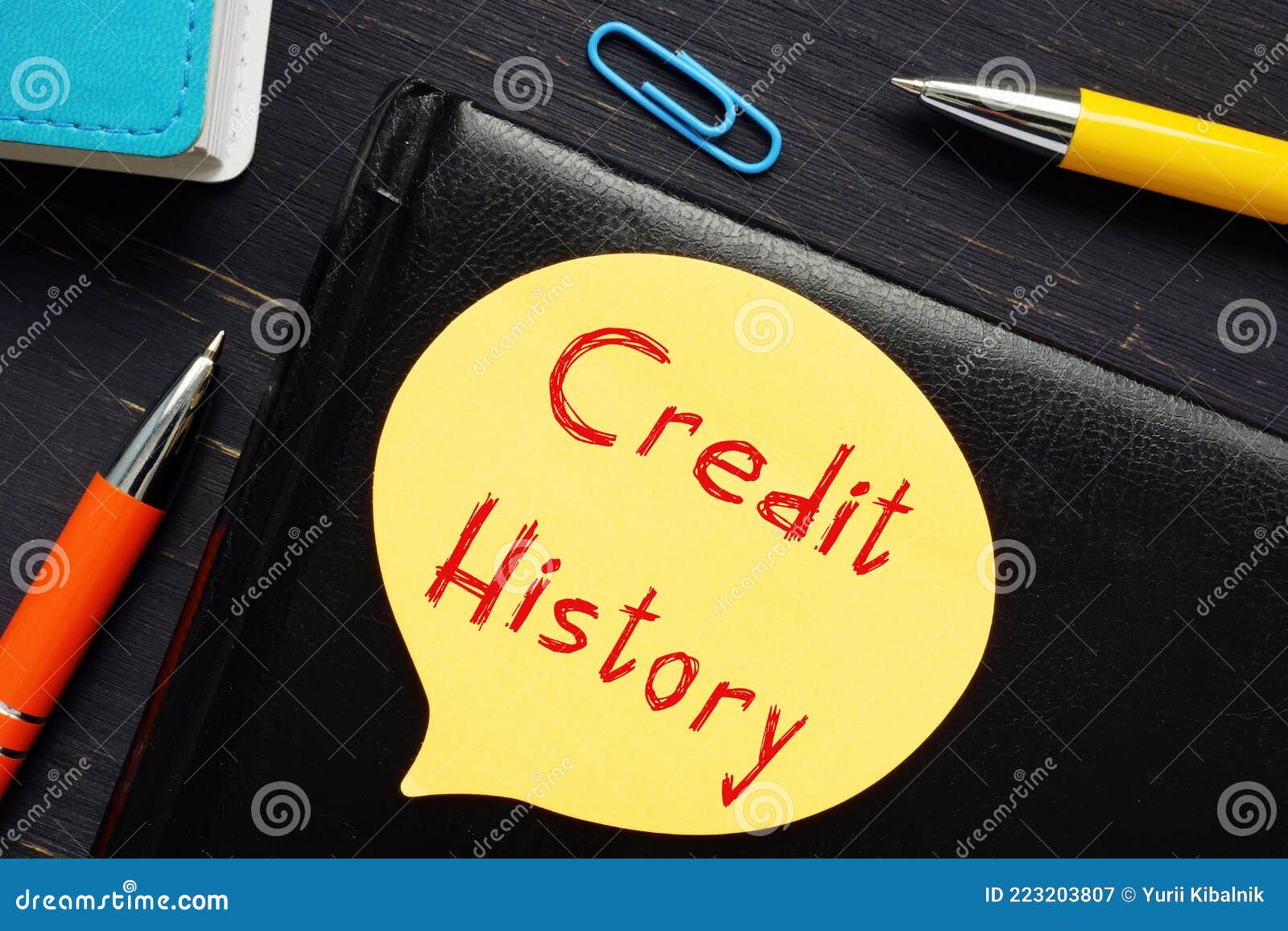 Financial Concept about Credit History with Sign on the Sheet Stock ...