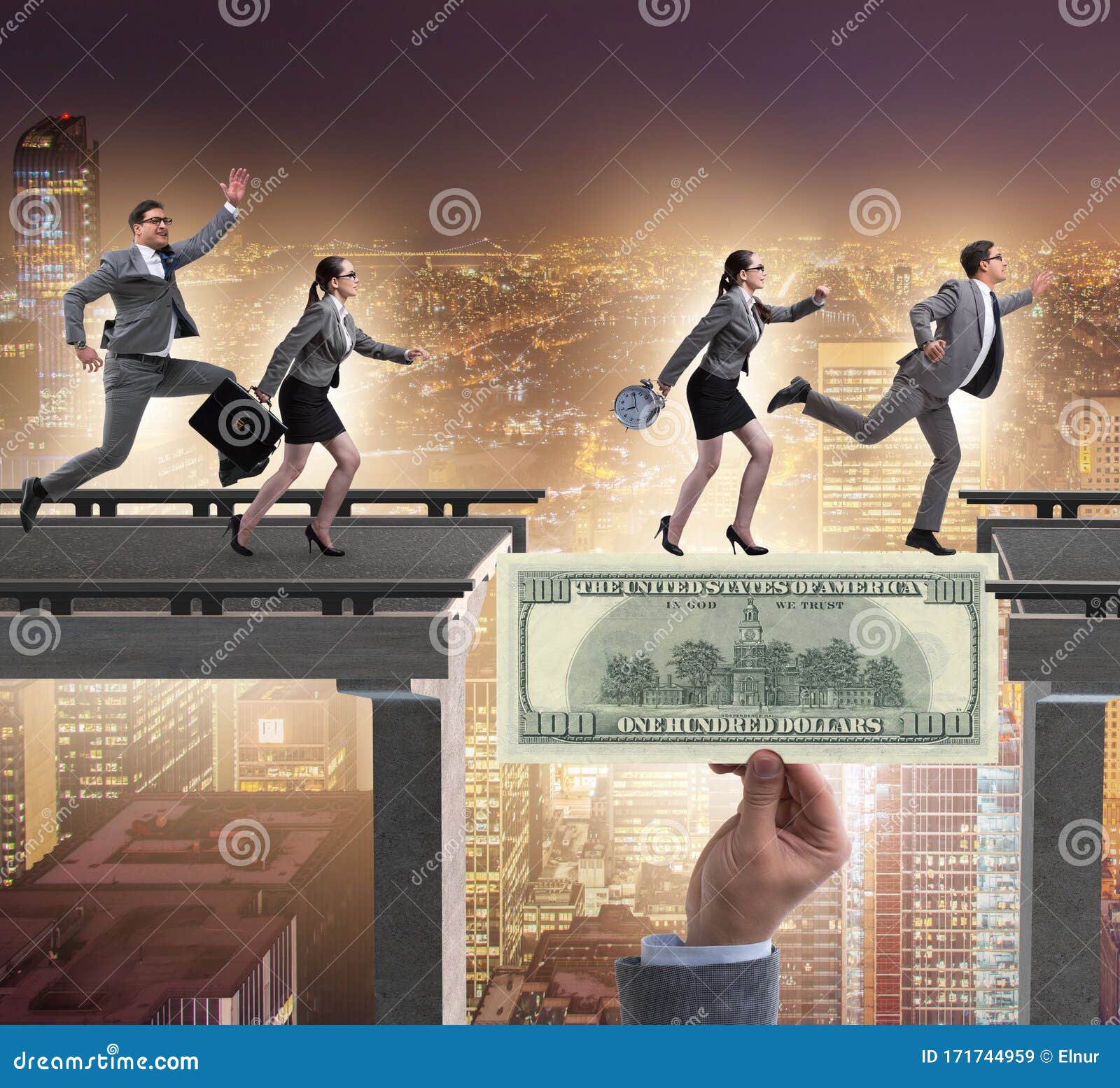 Financial Concept Crossing Dollar Bridge Stock Image - Image of ...