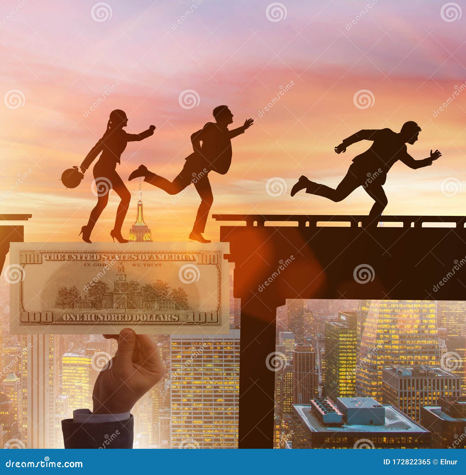 Financial Concept Crossing Dollar Bridge Stock Image - Image of credit ...