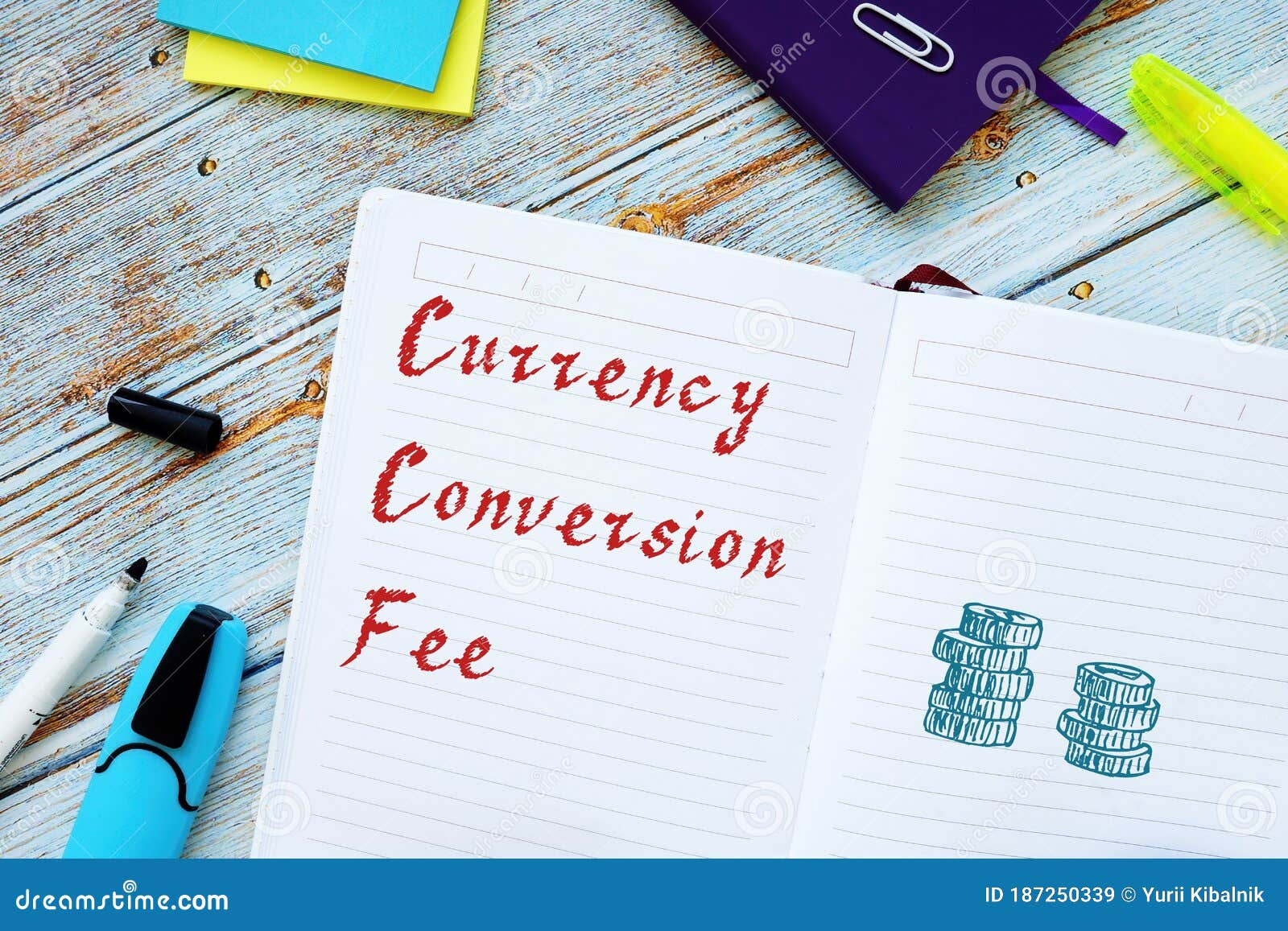 Financial Concept about Currency Conversion Fee with Sign on the Sheet ...