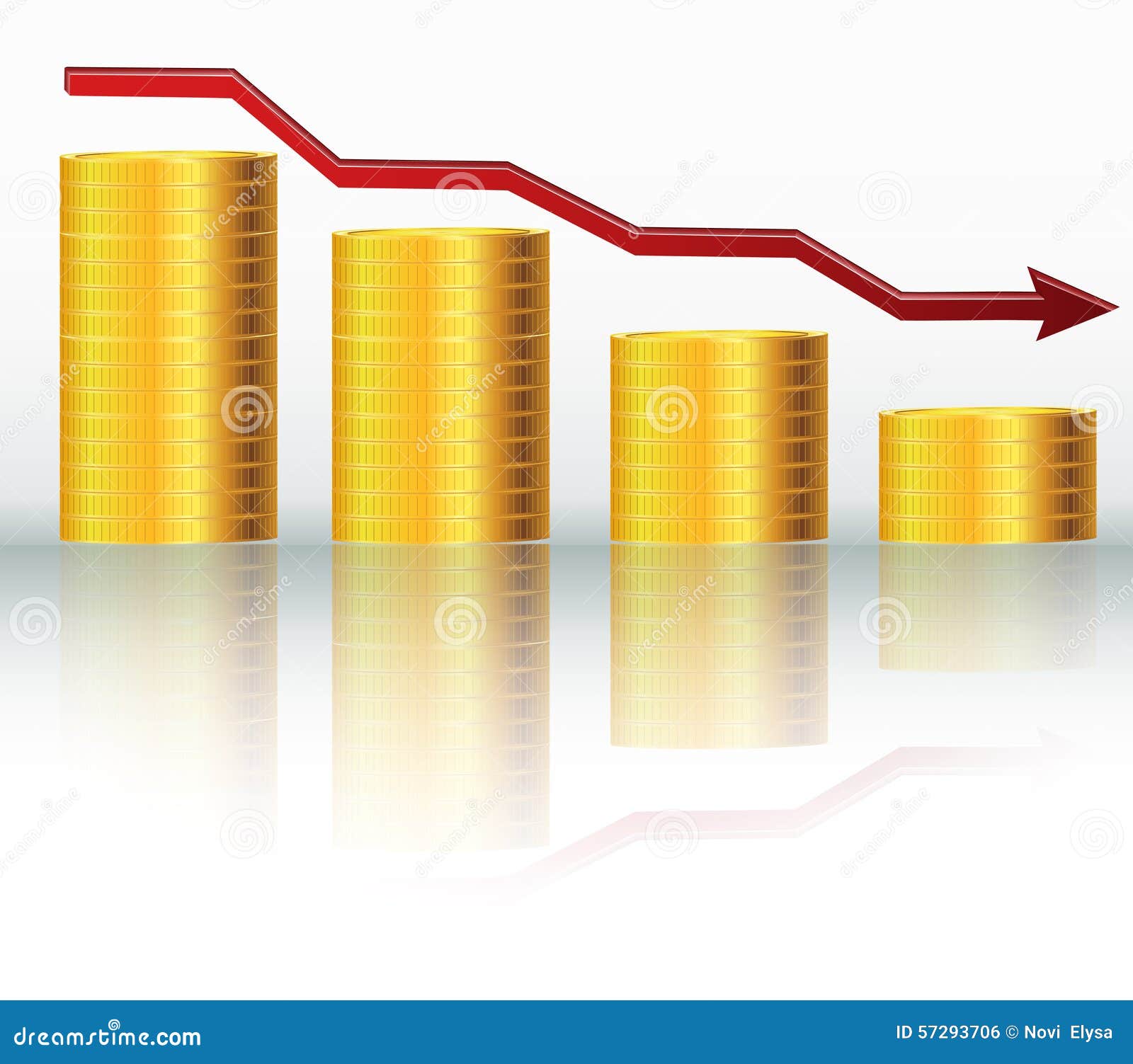 Financial Concept, Declining Graph Stock Vector - Illustration of loss ...