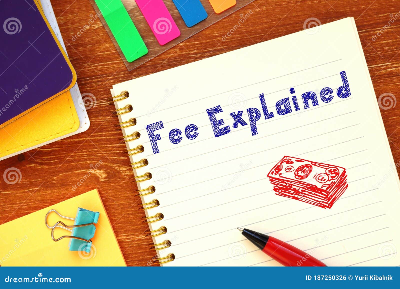 Financial Concept about Fee Explained with Sign on the Page Stock Photo ...