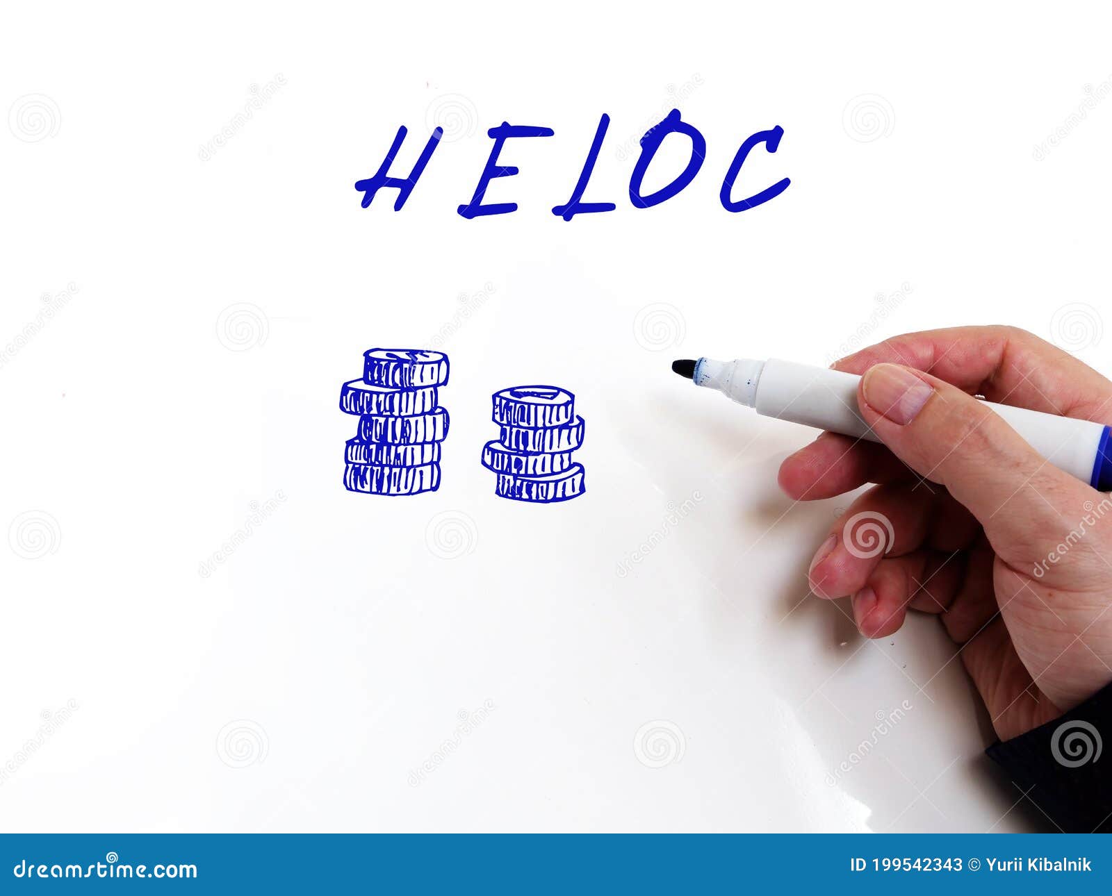 Financial Concept about HELOC with Sign on the Sheet Stock Image ...