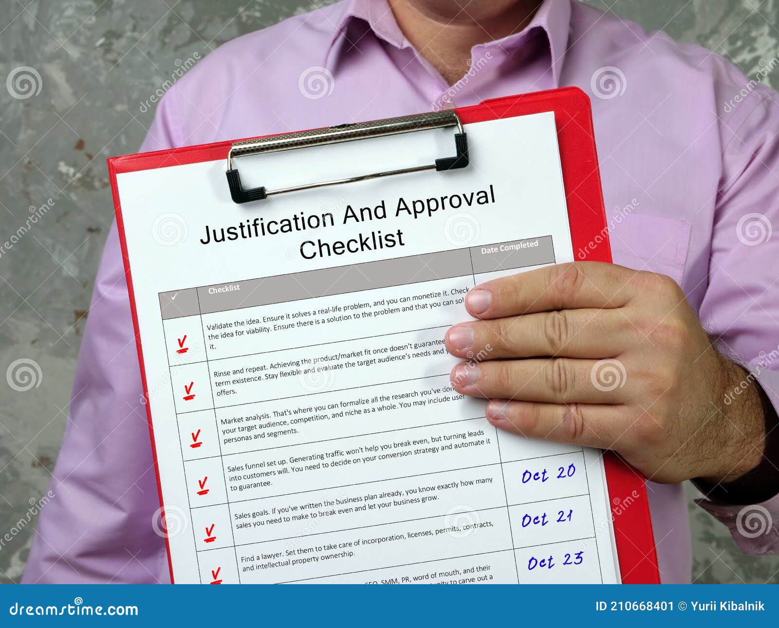 Financial Concept about Justification and Approval Checklist with ...