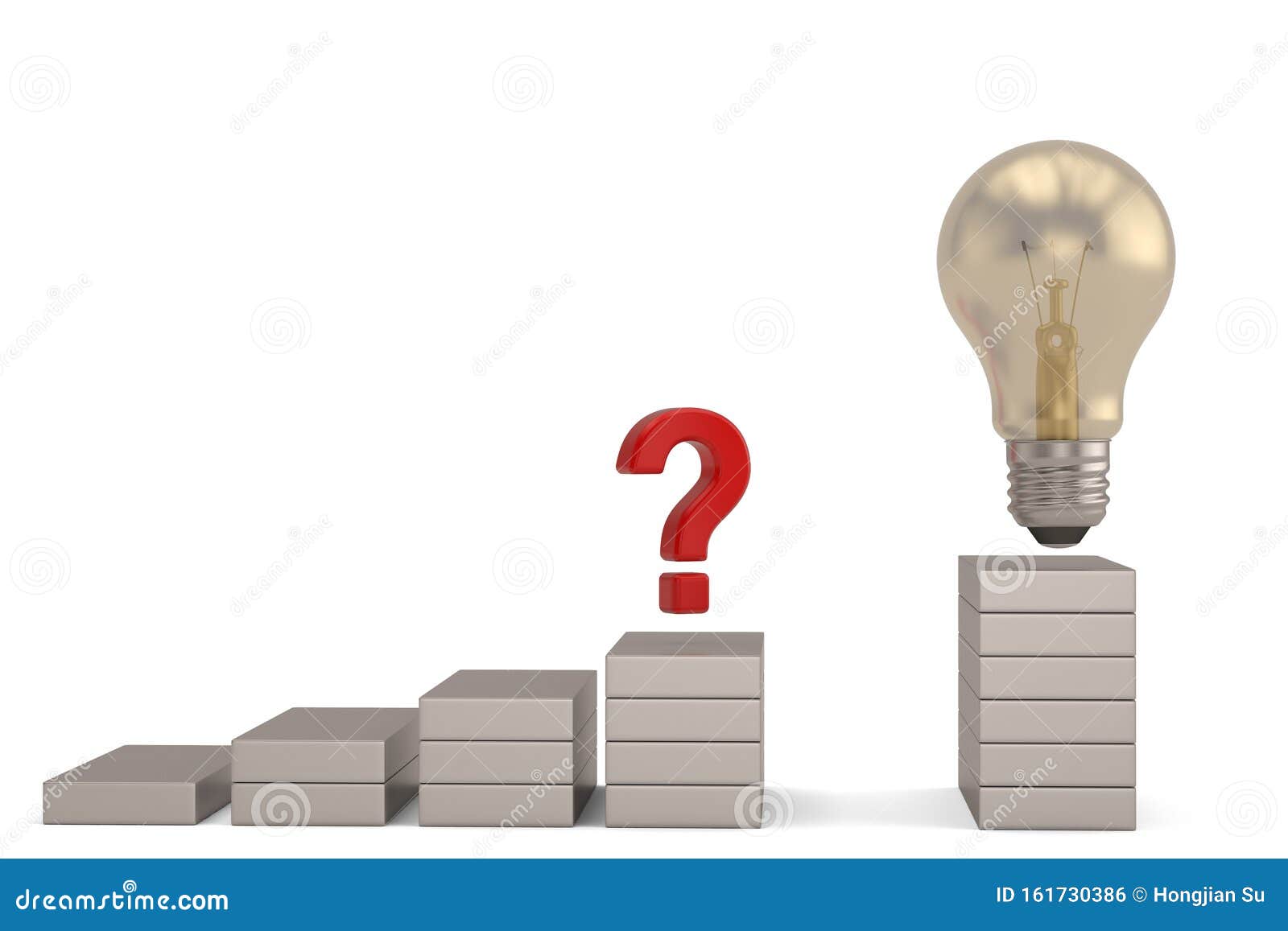 Financial Concept Light Bulb and Question Mark Isolated on White ...