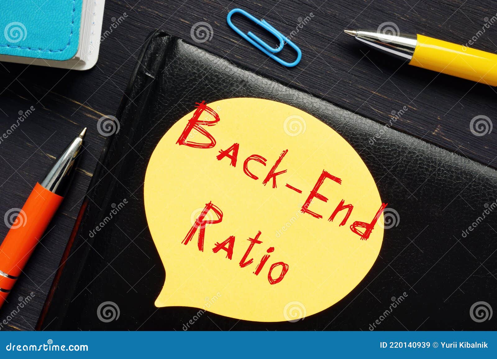 Financial Concept Meaning Back-End Ratio with Phrase on the Piece of ...