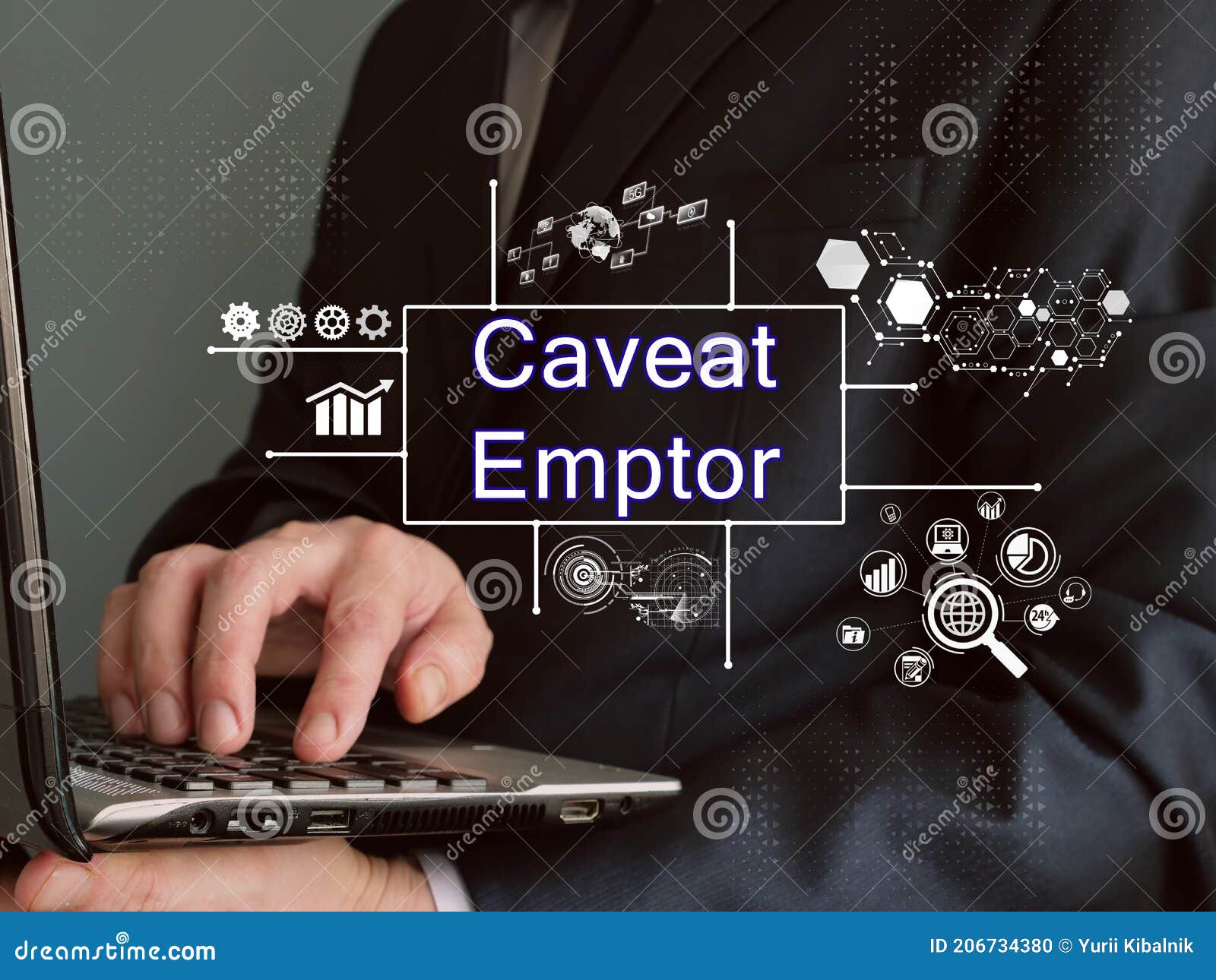 Financial Concept Meaning Caveat Emptor with Sign on the Sheet Stock ...