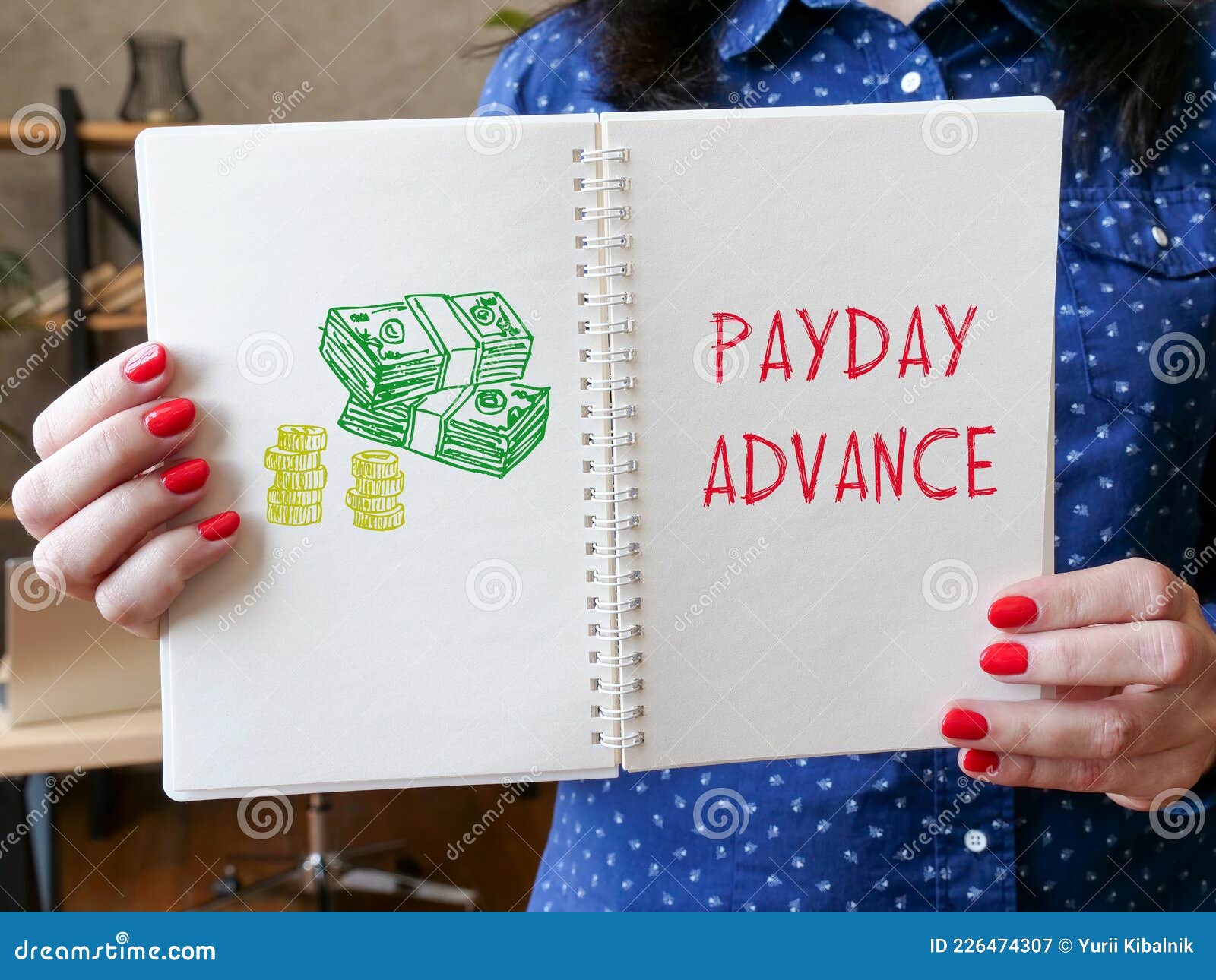 Financial Concept Meaning PAYDAY ADVANCE with Sign on the Sheet Stock ...