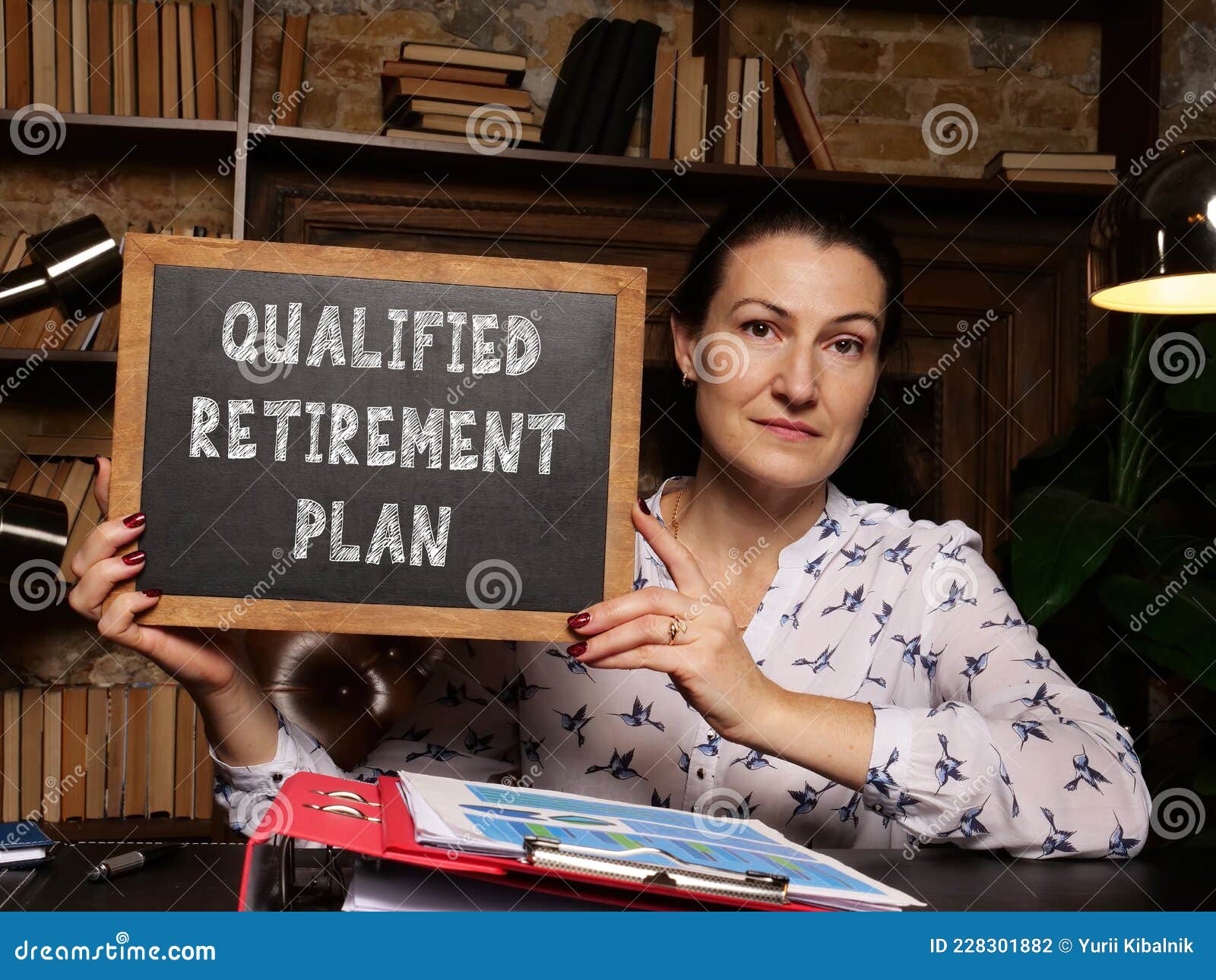 Financial Concept Meaning QUALIFIED RETIREMENT PLAN with Inscription on ...