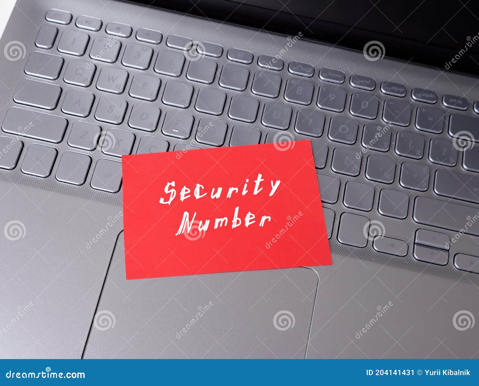 Financial Concept Meaning Security Number with Sign on the Page Stock ...