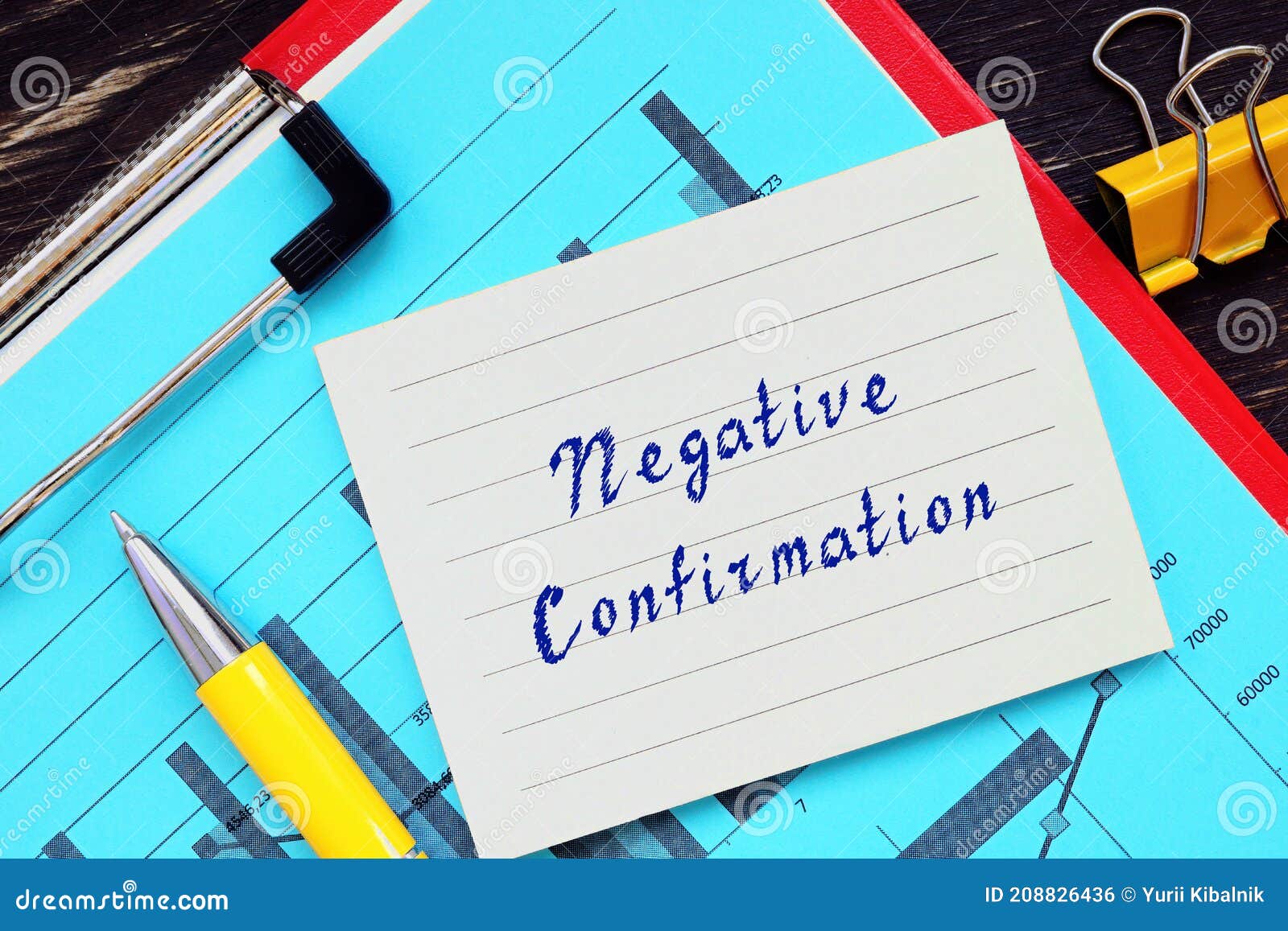 Financial Concept about Negative Confirmation with Sign on the Page ...