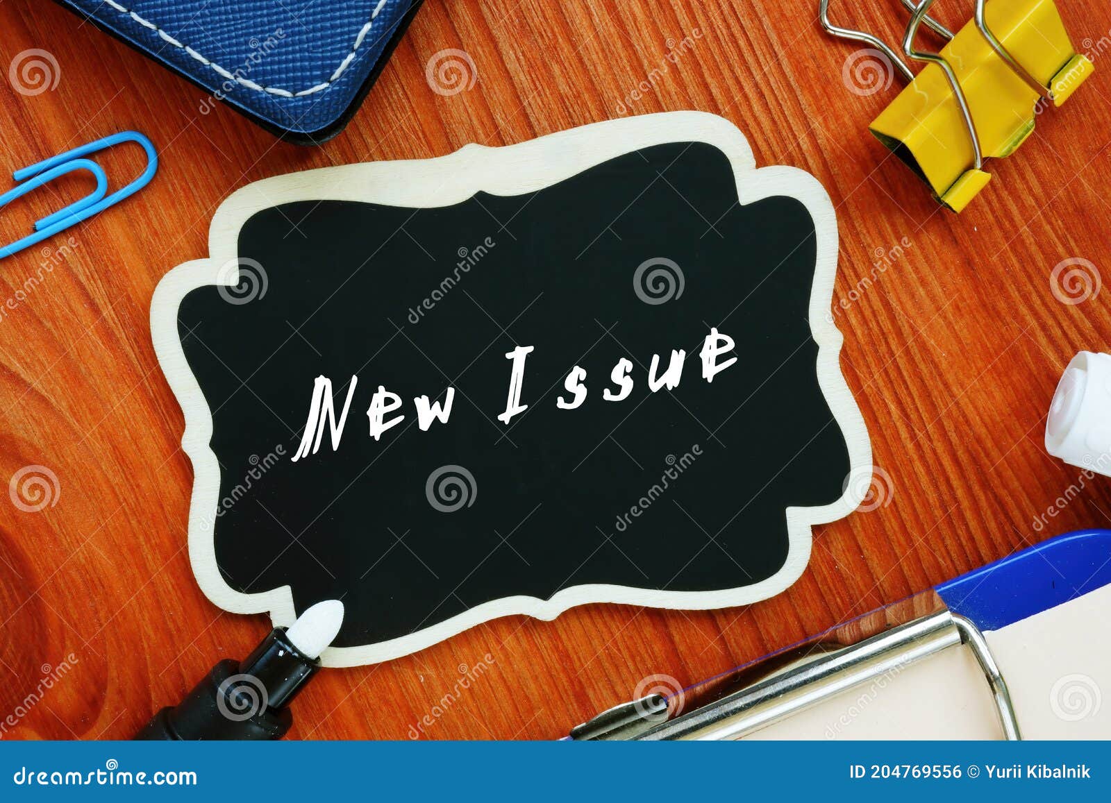 Financial Concept about New Issue with Sign on the Sheet Stock Photo ...