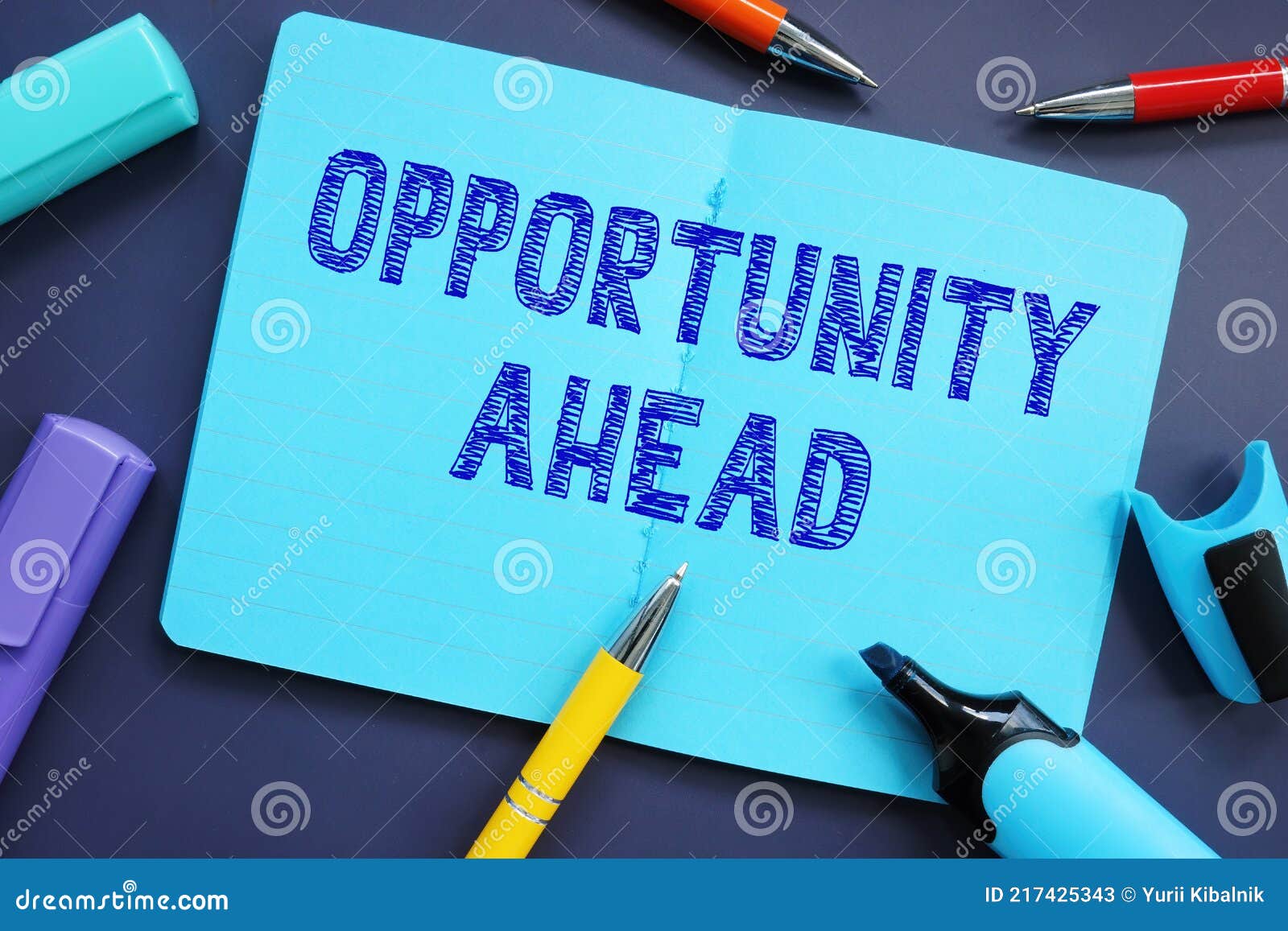 Financial Concept about Opportunity Ahead with Phrase on the Sheet ...