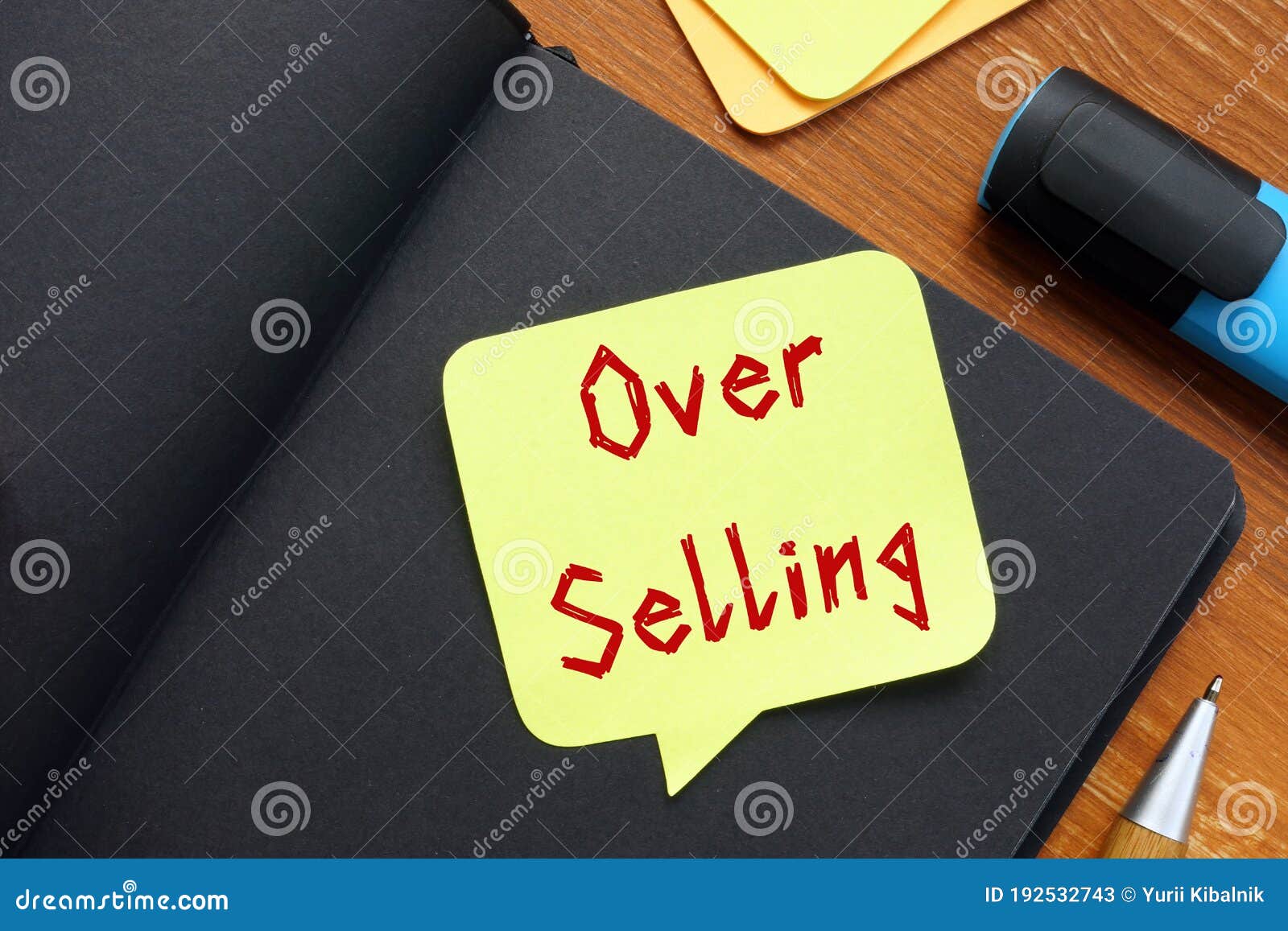 Financial Concept about Over-Selling with Sign on the Sheet Stock Image ...