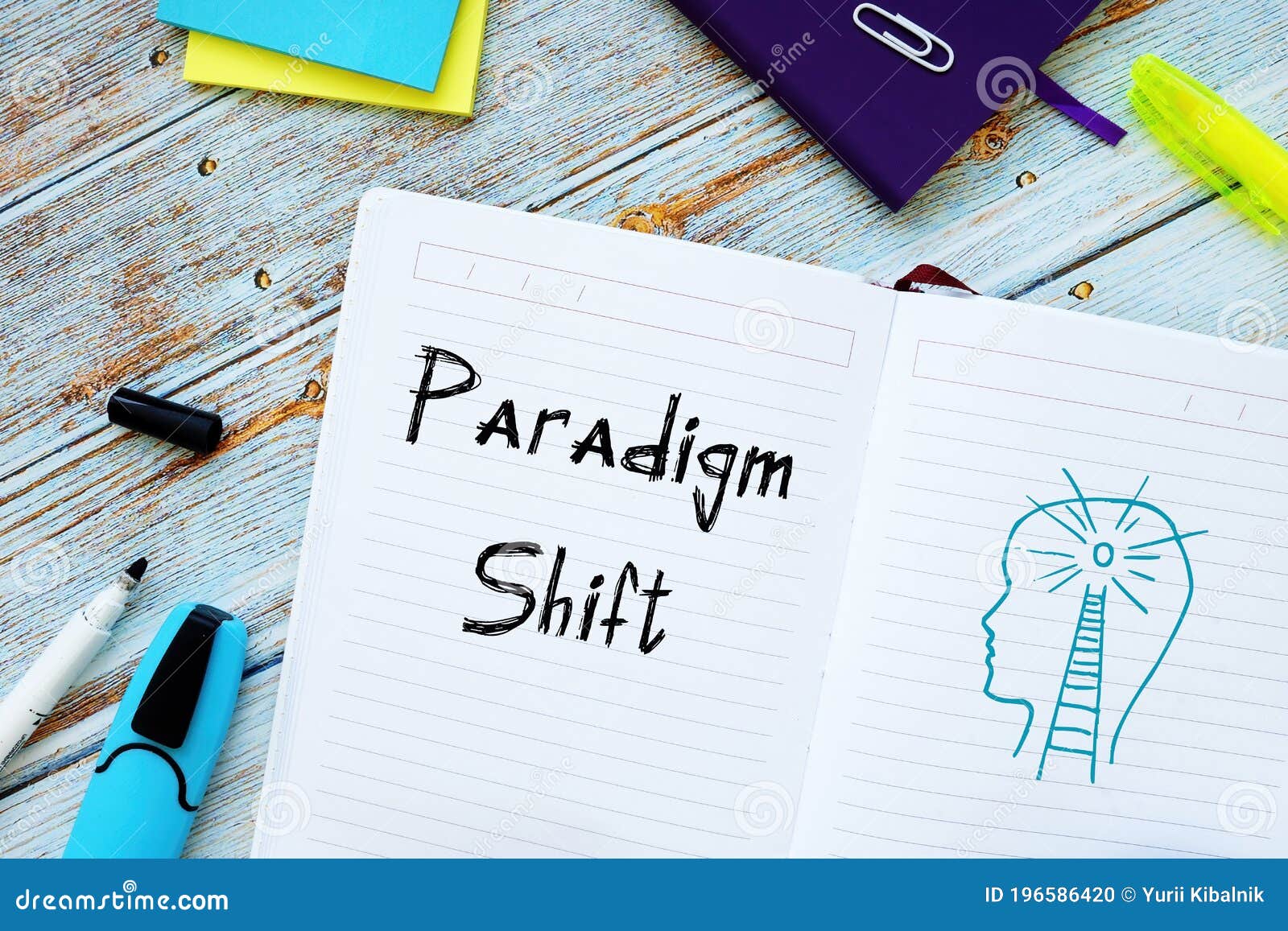 Financial Concept about Paradigm Shift with Sign on the Sheet Stock ...