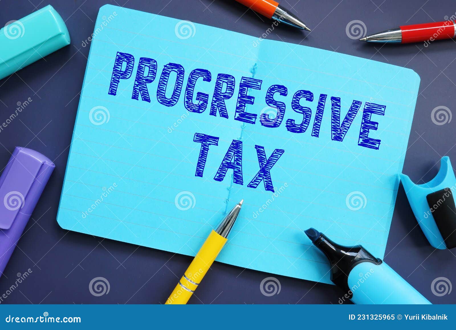 Financial Concept about Progressive Tax with Phrase on the Sheet Stock ...