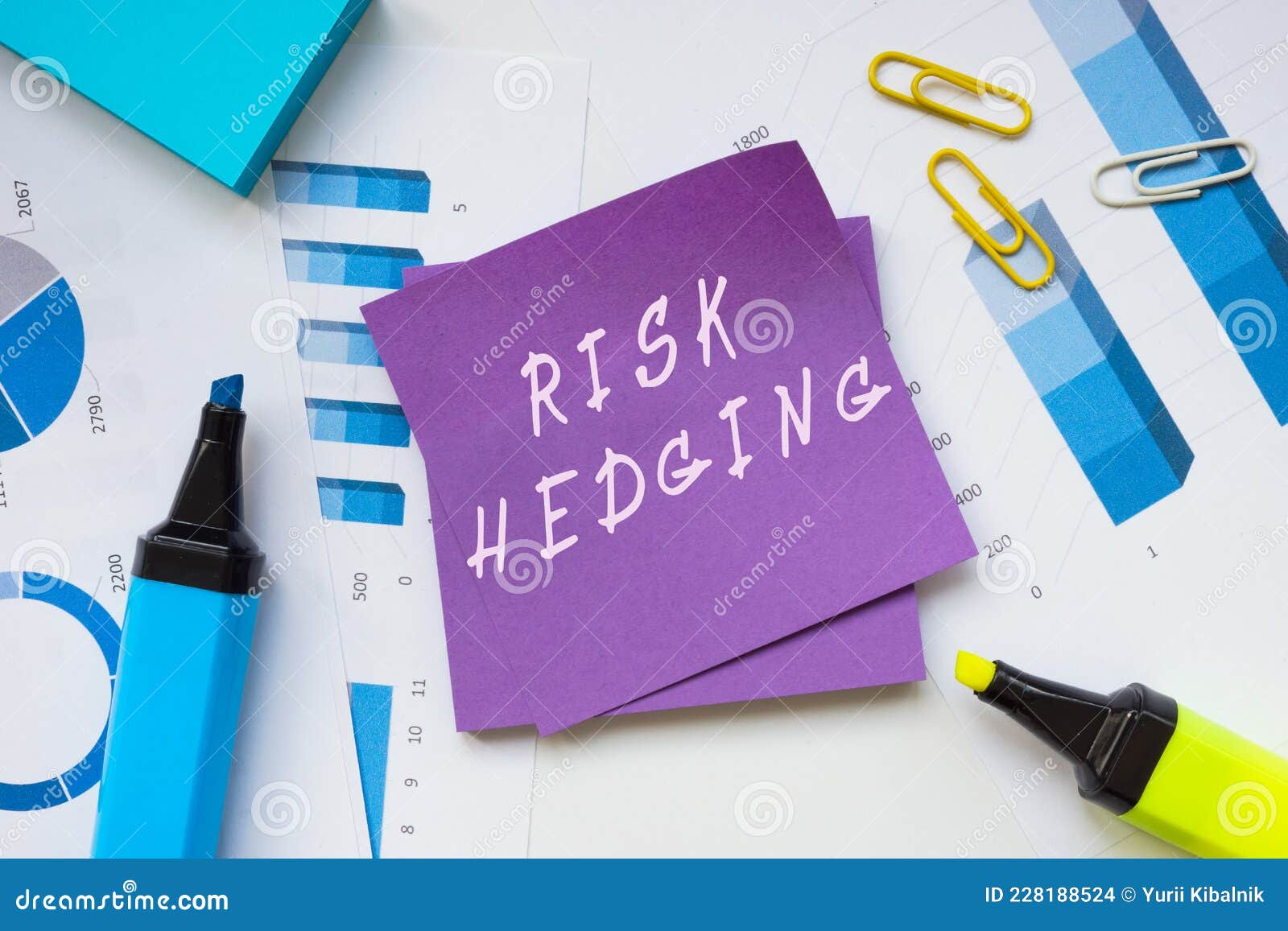 Financial Concept about RISK HEDGING with Sign on the Page Stock Photo ...