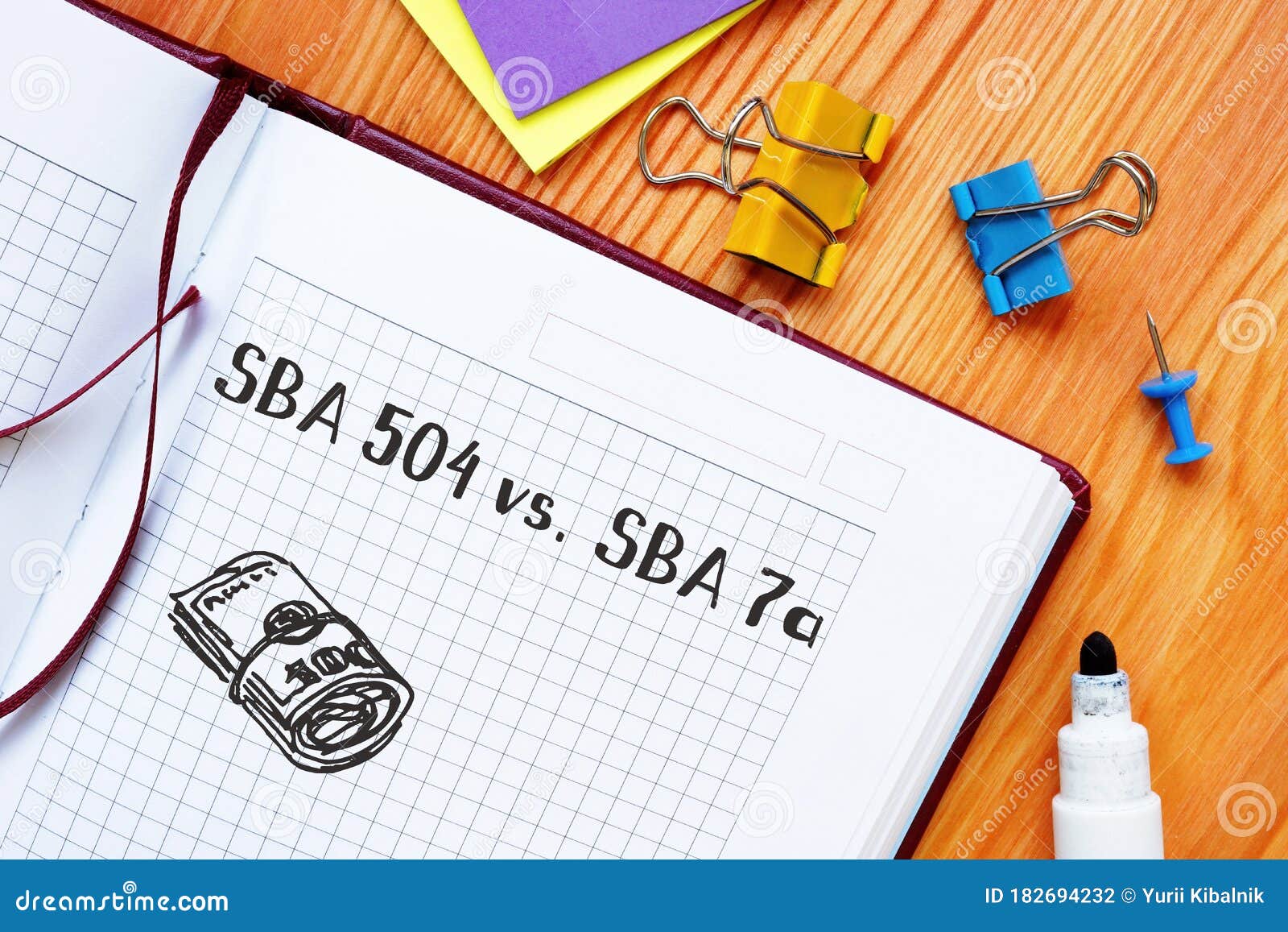 Financial Concept about SBA 504 Vs SBA 7a with Sign on the Piece of ...