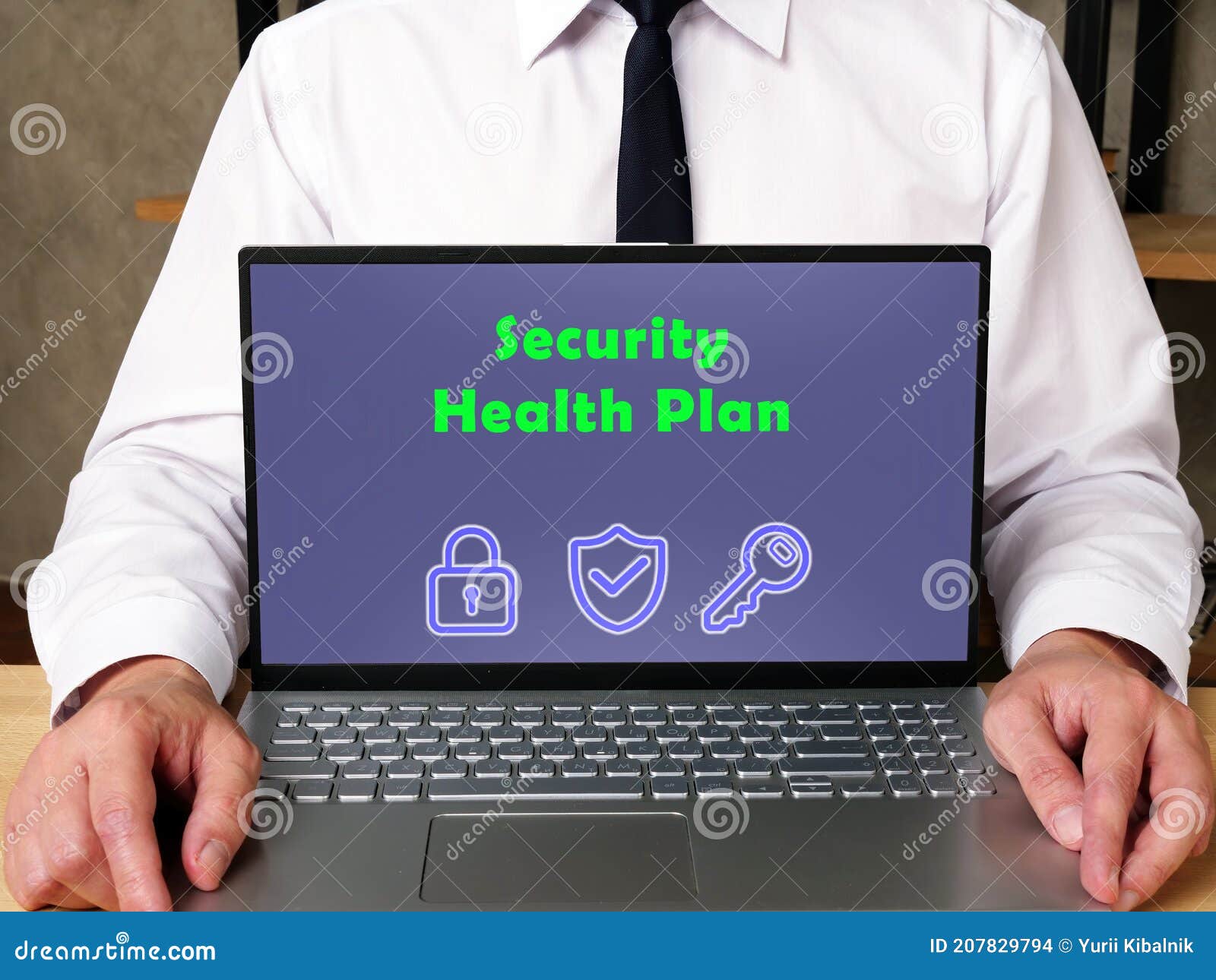 Financial Concept about Security Health Plan with Inscription on the ...