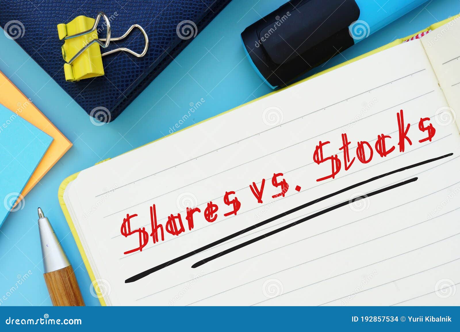 Financial Concept about Shares Vs. Stocks with Phrase on the Page Stock ...