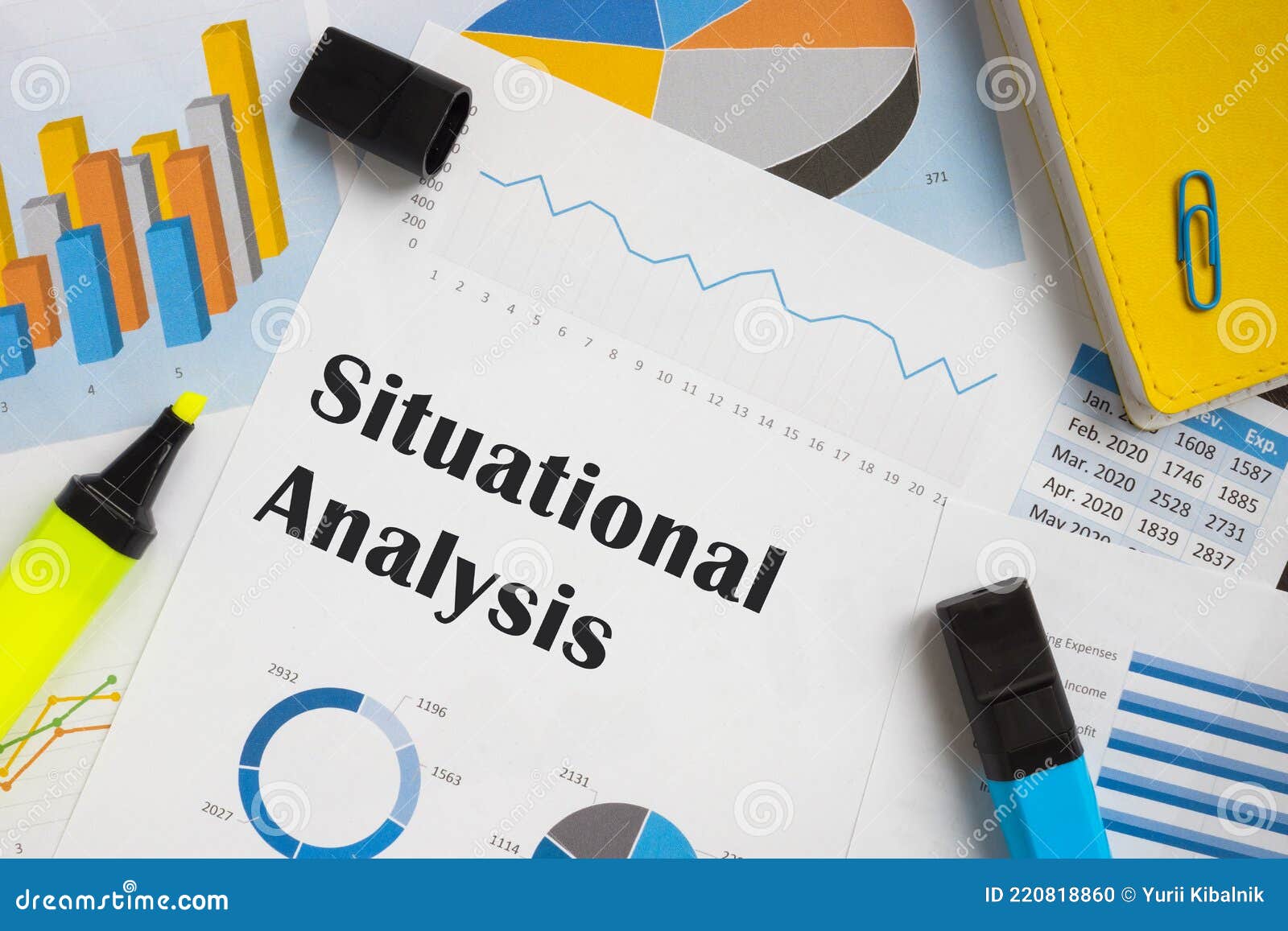 Situational Analysis Is Shown Using The Text And Magnifying Glass Stock ... Situational Analysis Is Shown Using The Text And Magnifying Glass Stock ...