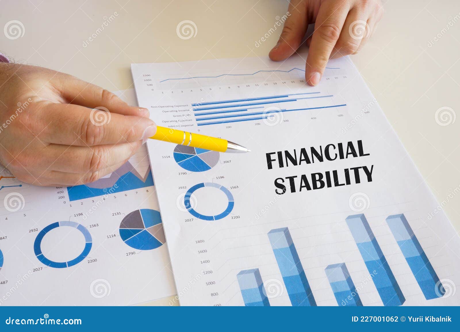 Financial Concept about FINANCIAL STABILITY with Phrase on the Chart ...