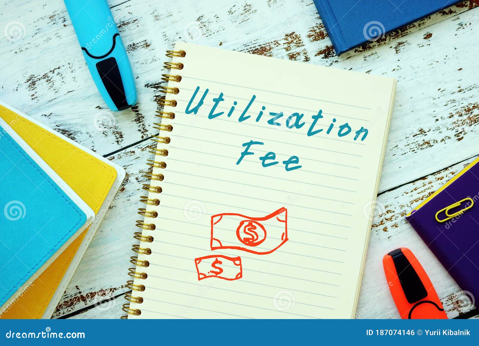 Financial Concept about Utilization Fee with Sign on the Sheet Stock ...