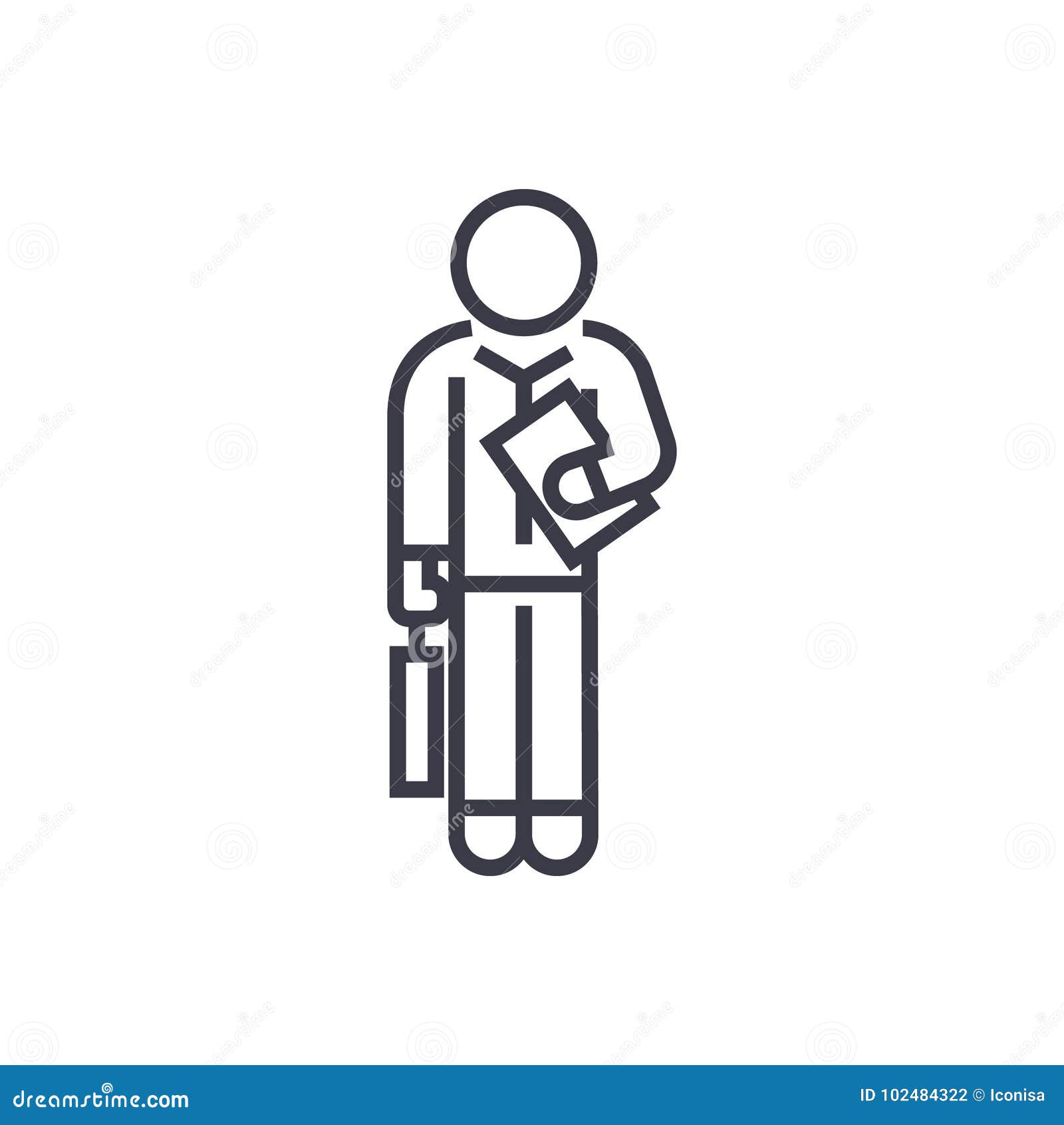 Financial Consultant Line Icon Sign Symbol Vector On Isolated